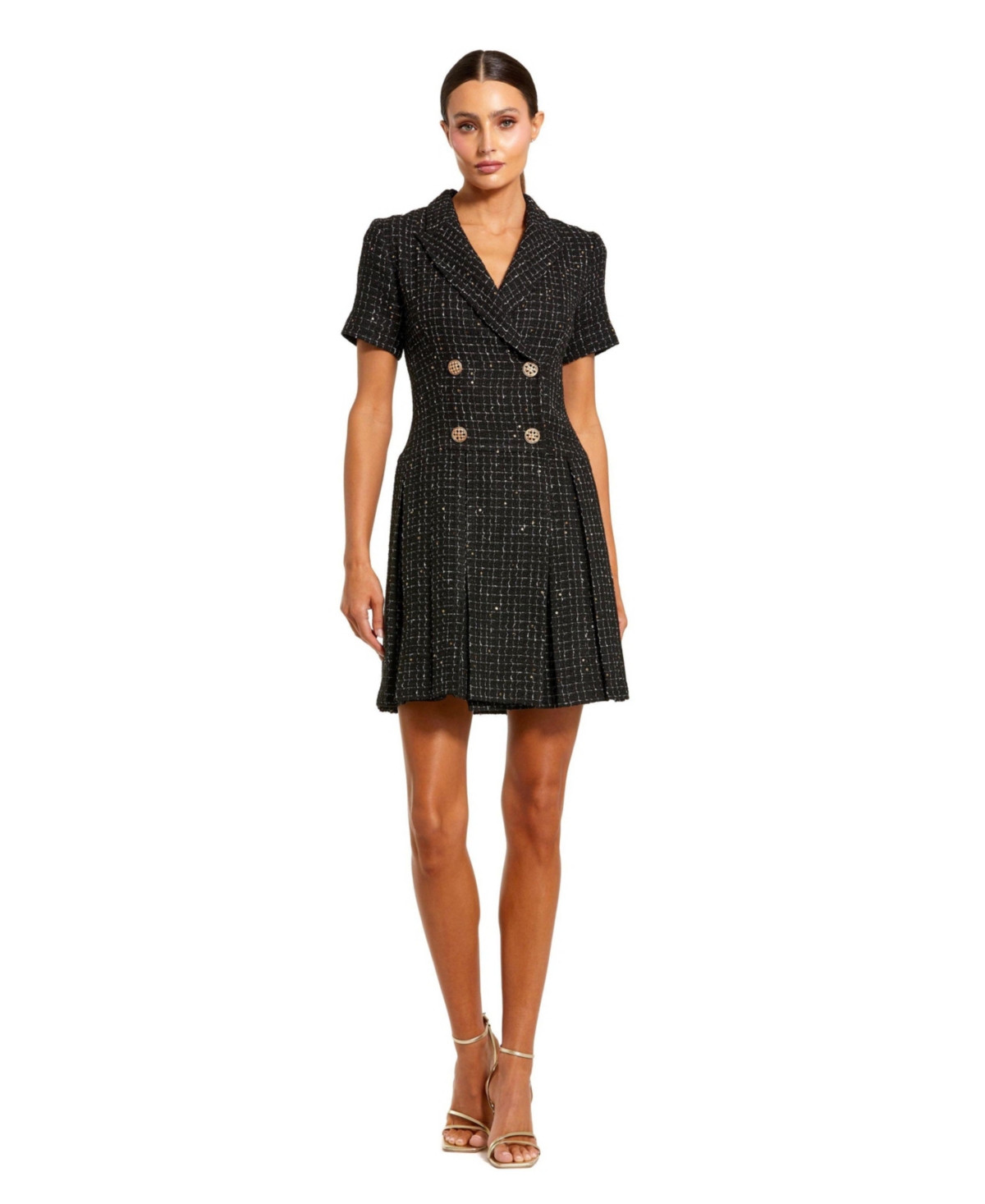 Click here for Mac Duggal Womens Short Sleeve V Neck Tweed Blazer... prices