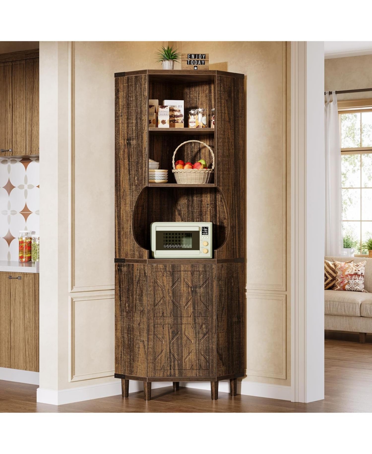 Click here for Tribesigns 69.29 Tall Kitchen Pantry  Mid Century... prices