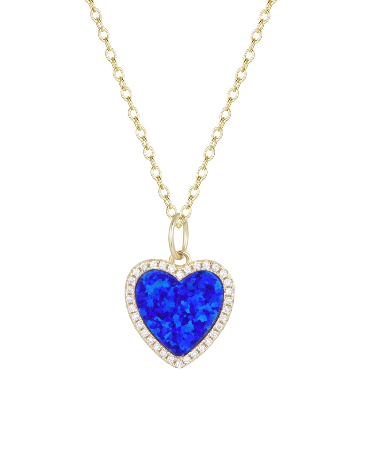 Click here for Kamaria Heart Necklace with Lab-Grown Opal in 14k... prices