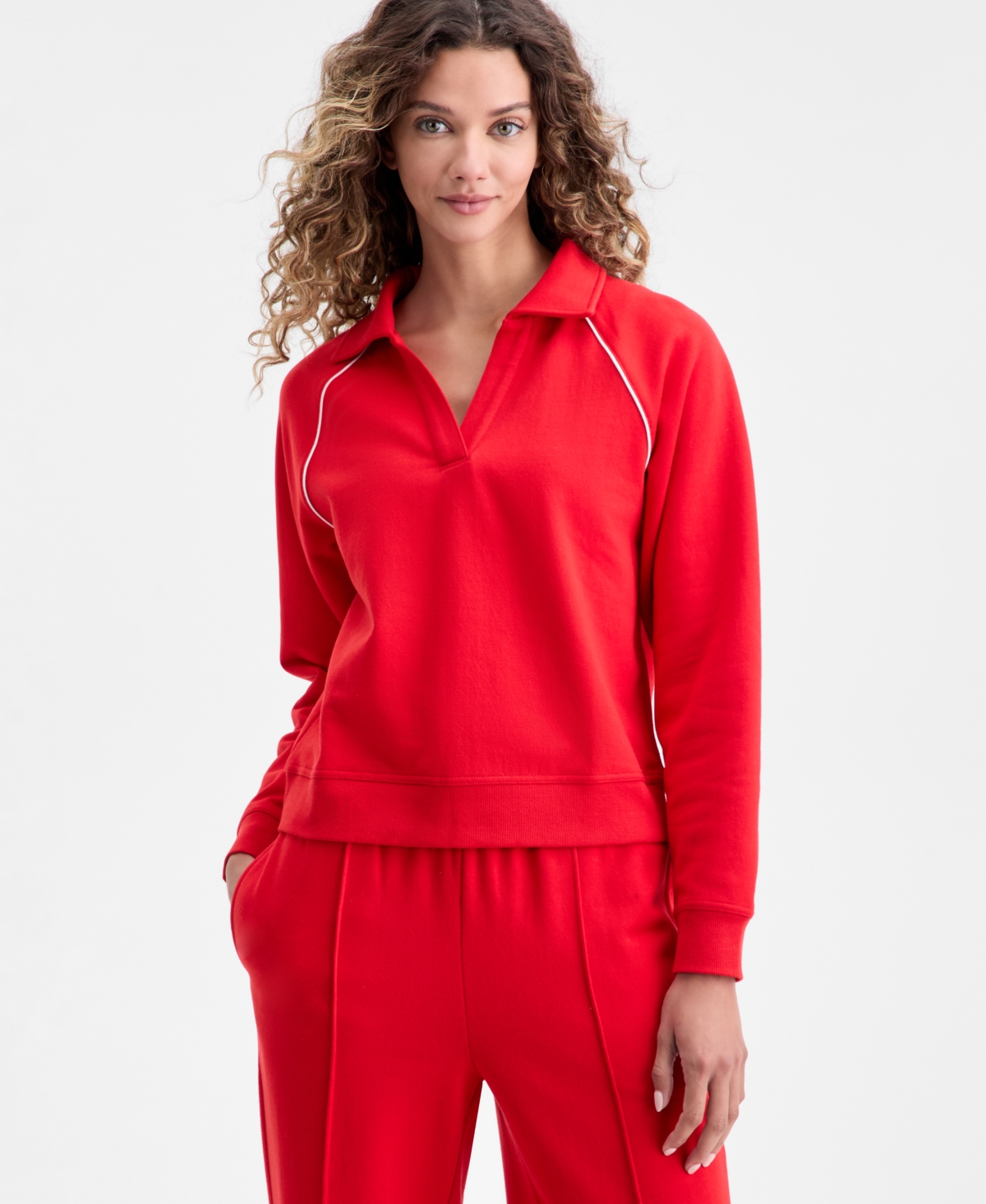 Click here for Id Ideology Womens Johnny Collar Top  Macys Exclus... prices