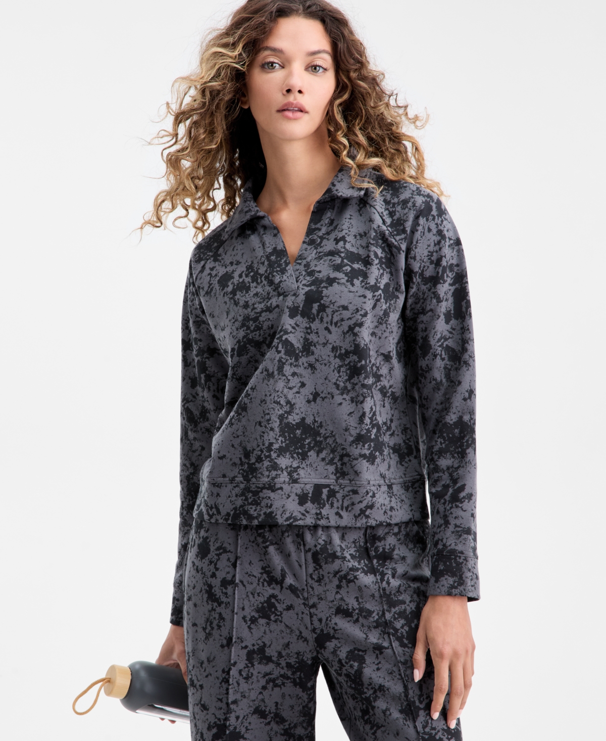 Click here for Id Ideology Womens Johnny Collar Top  Macys Exclus... prices