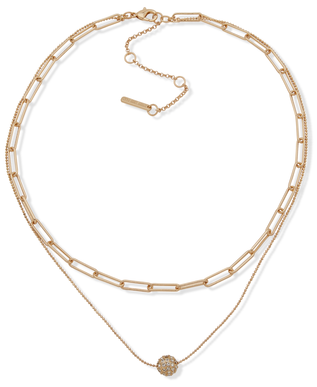 Click here for Nine West Glass Stone Gold-Tone Two-Row Necklace -... prices