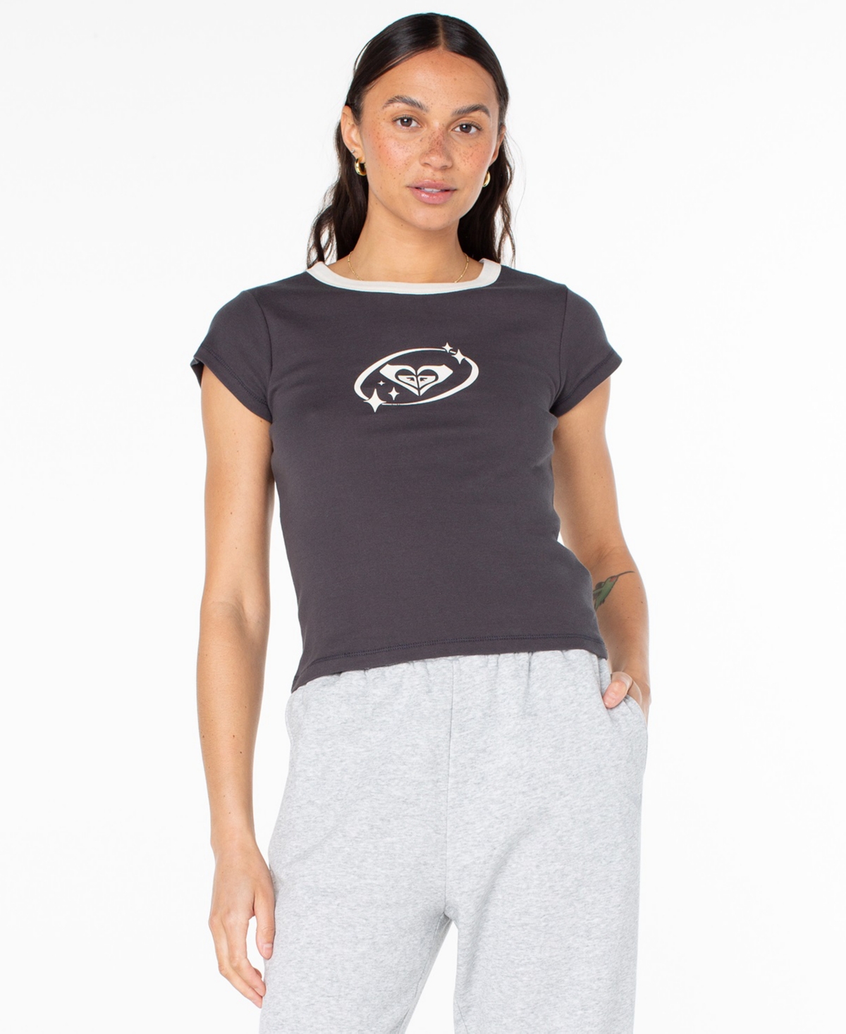 Click here for Roxy Womens Saturn Classic 90s Baby Crewneck Top -... prices