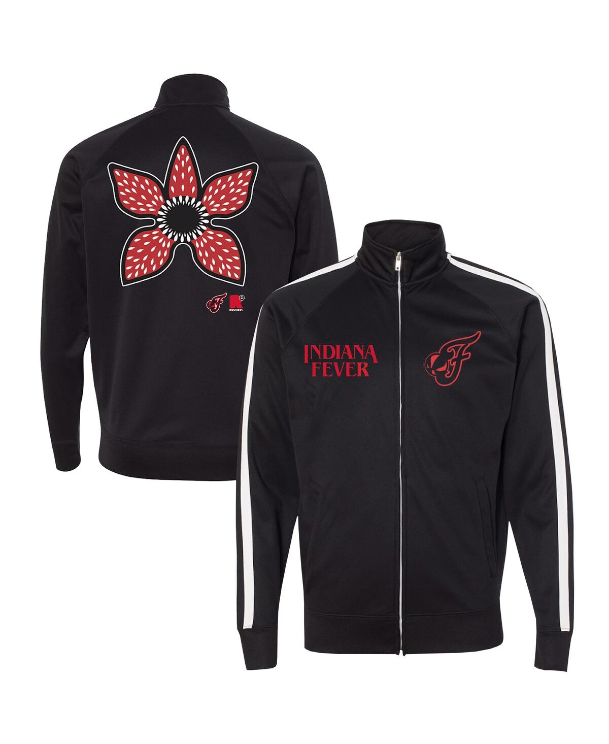 Round21 Mens and Womens Black Indiana Fever Stranger Things Hawkins Full-Zip Track Jacket - Black