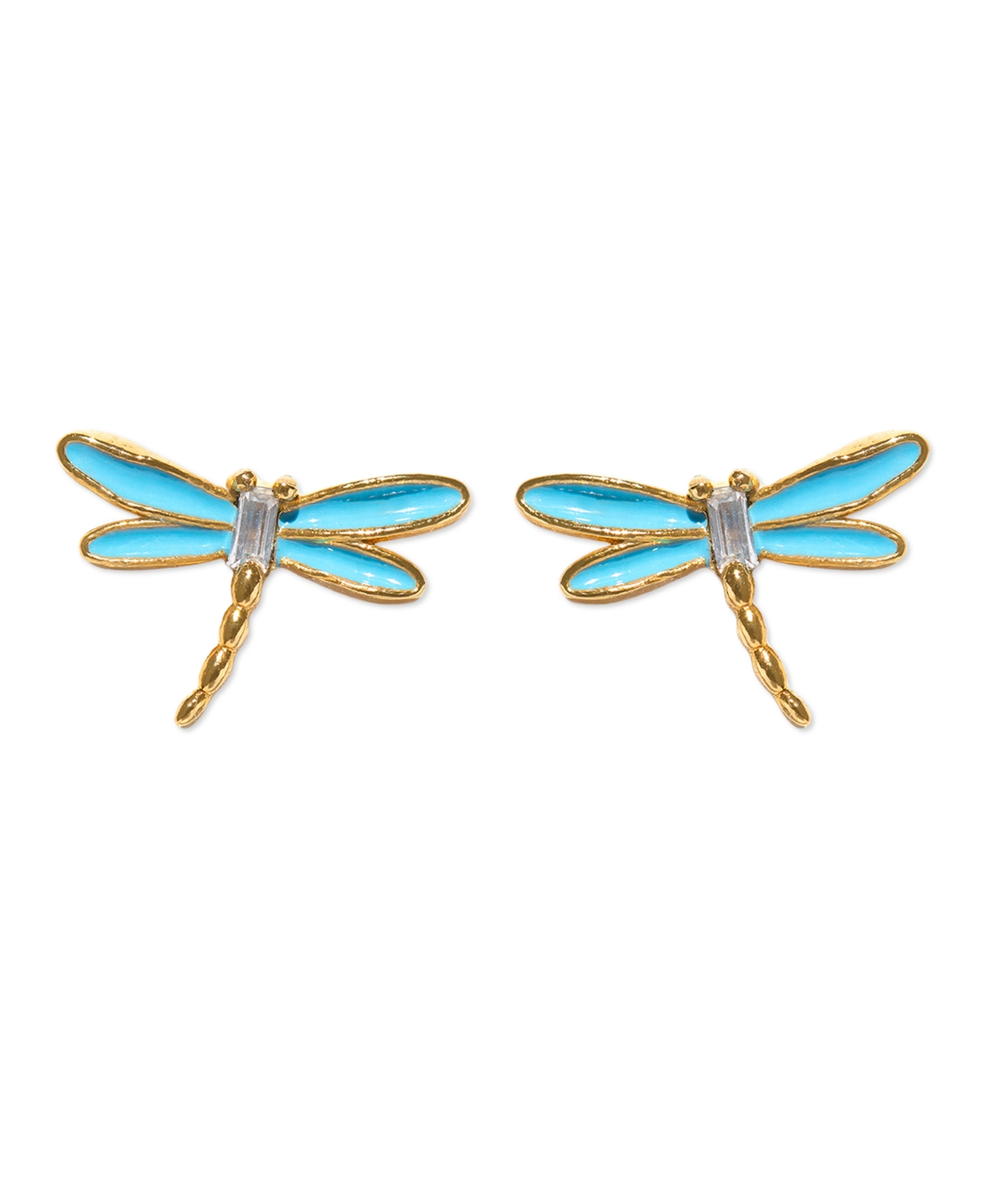 Click here for Girls Crew Crystal Dragonfly Gold Plated Studs - G... prices