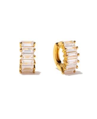 Girls Crew Crystal Bling Baguette Huggie Hoops - Macy's