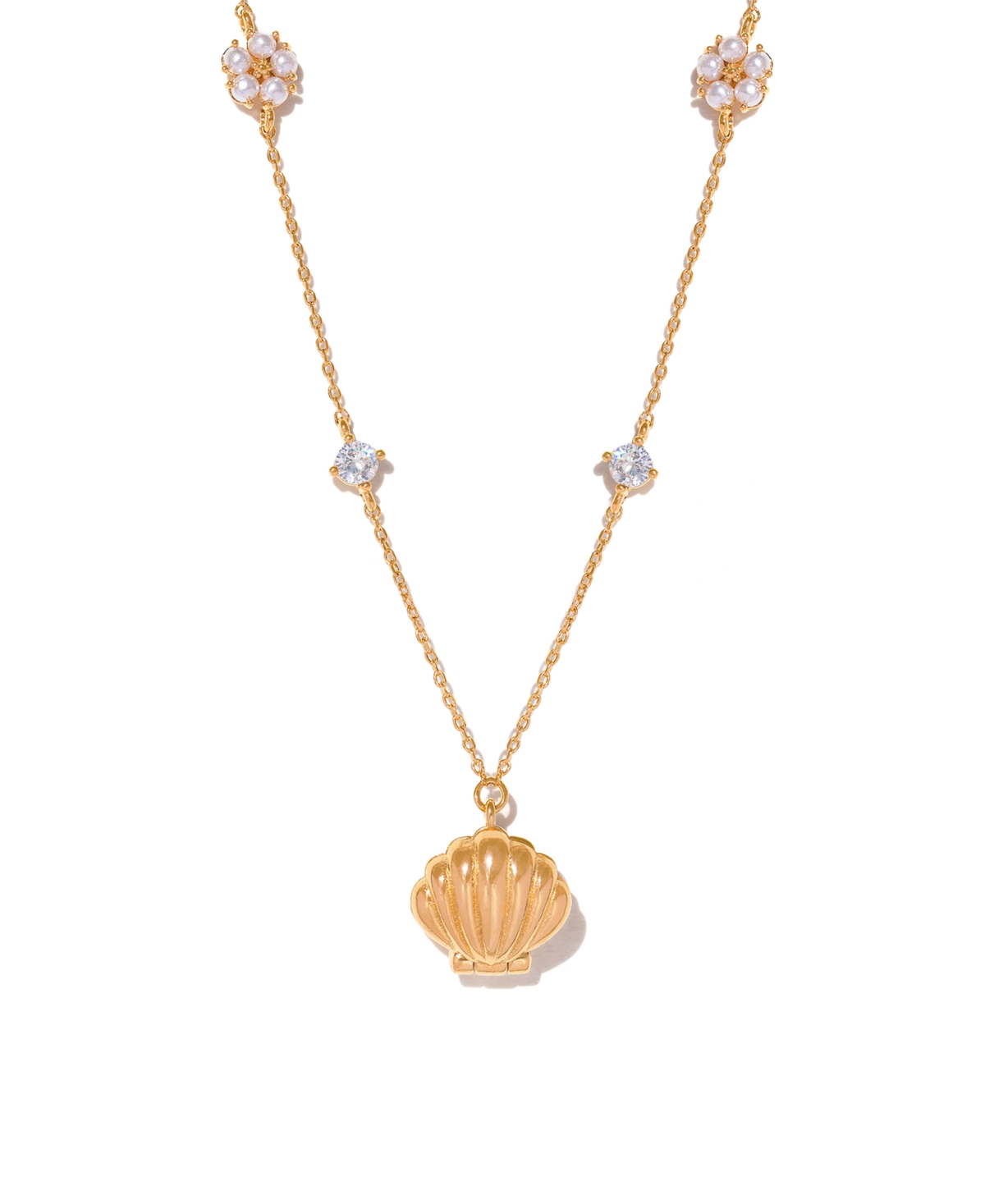 Click here for Girls Crew Crystal Hidden Faux Cultivated Pearl Sh... prices