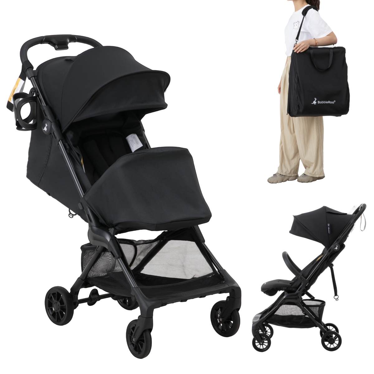 Click here for BabbleRoo Lightweight Stroller - Seagrass - Jet bl... prices