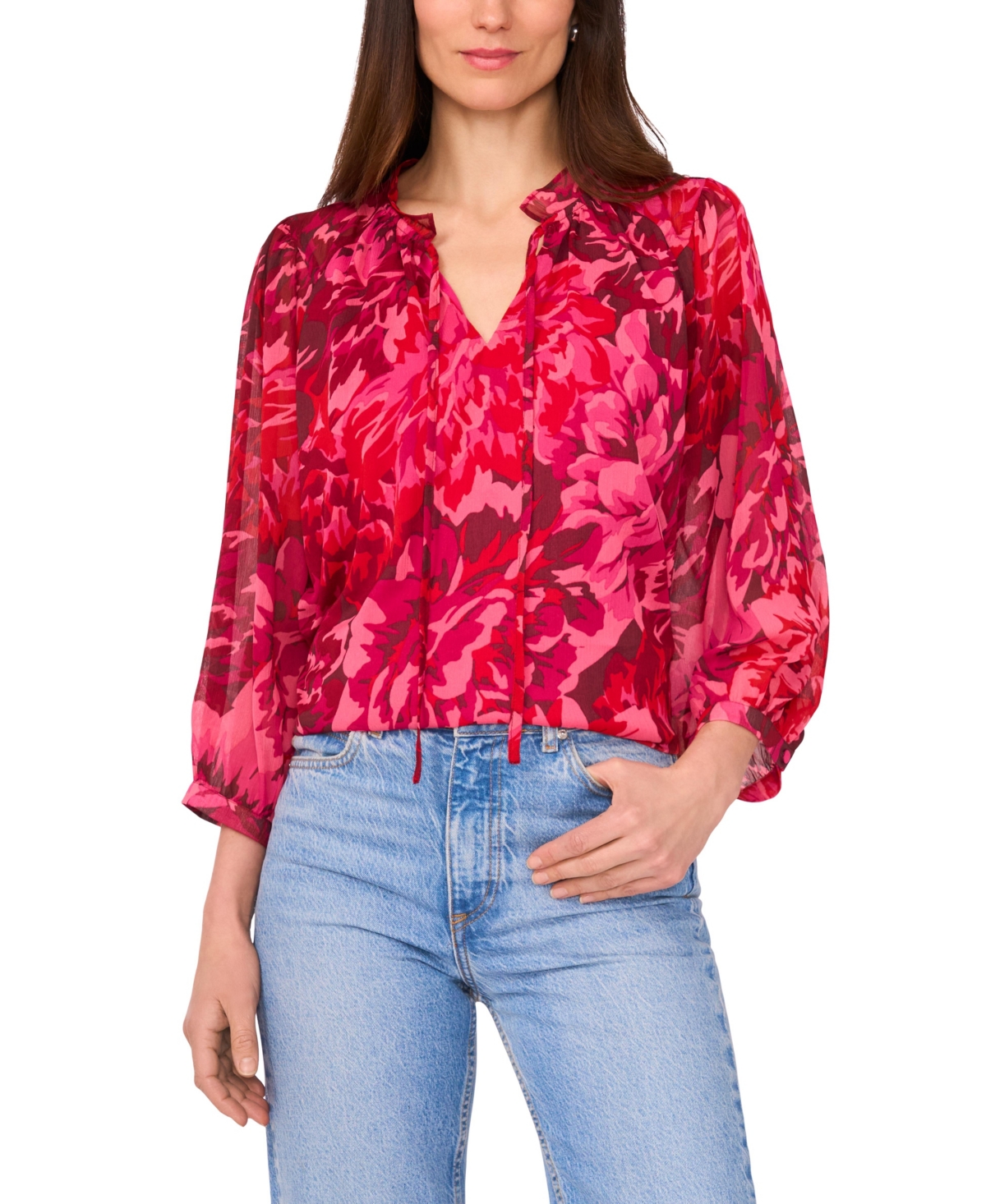 Click here for Vince Camuto Womens V-Neck Tie Details Top - Merlo... prices