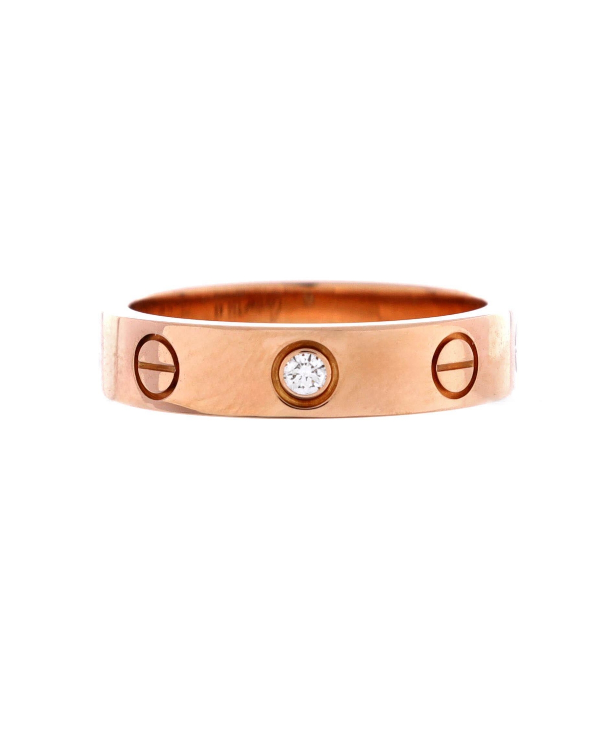 Pre-Owned Cartier Love Wedding Band 1 Diamond Ring - 18k rose gold