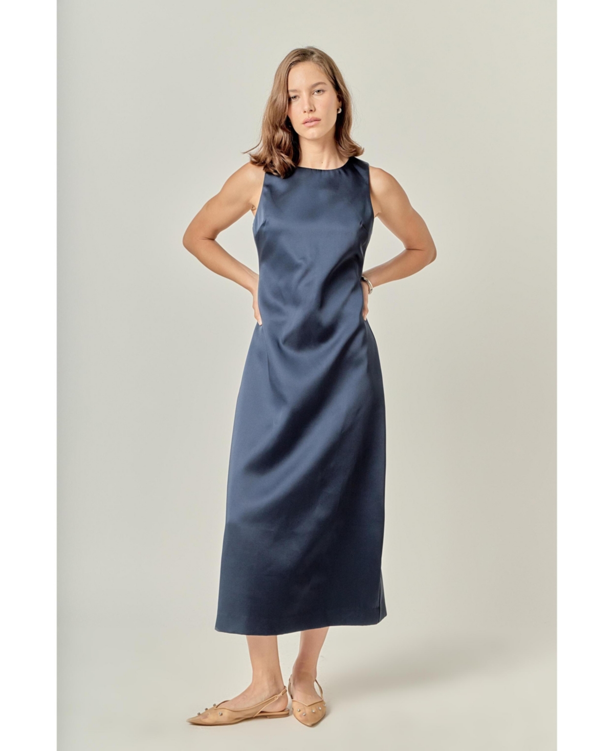Click here for English Factory Womens Satin Sleeveless Midi Dress... prices