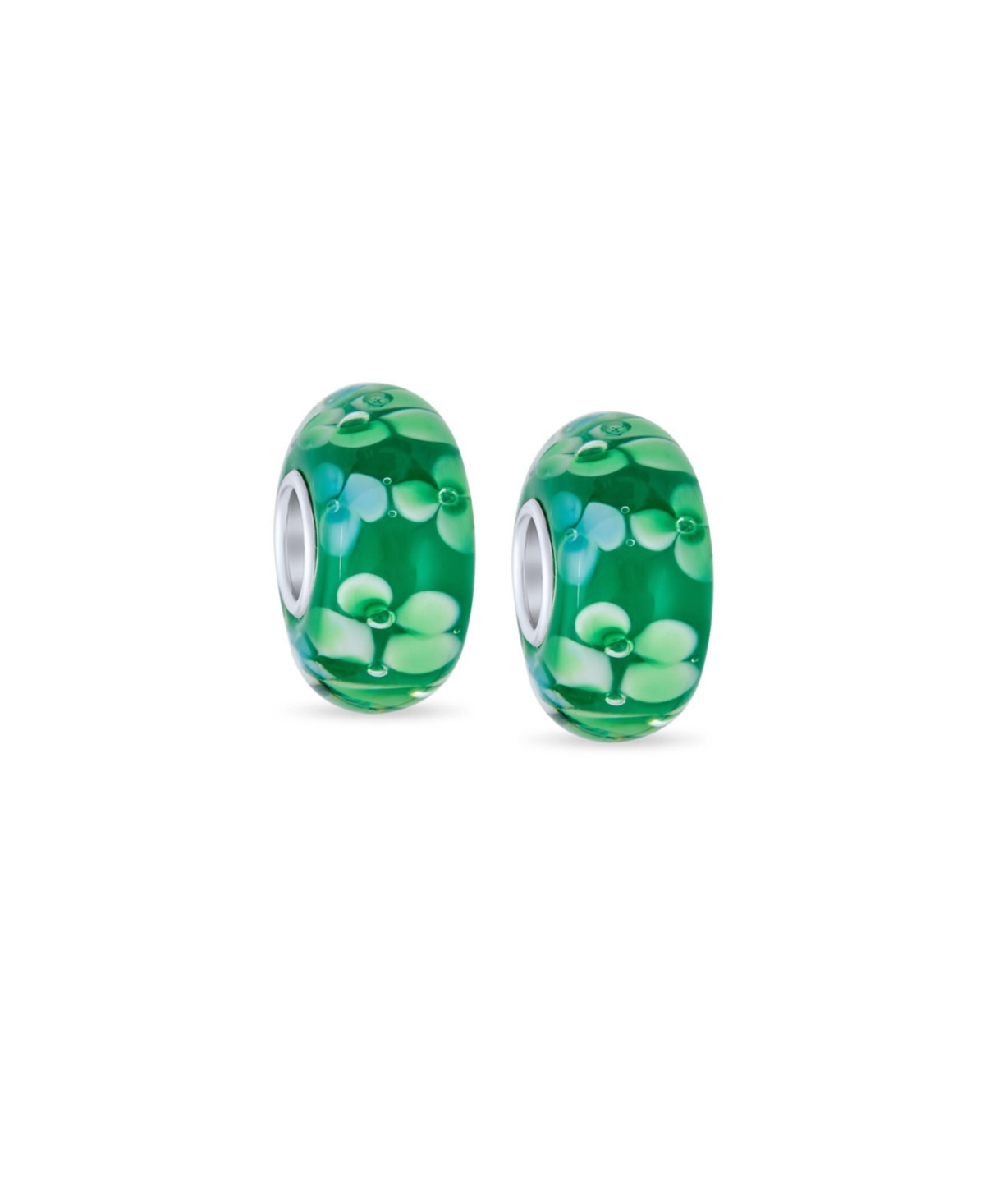 Click here for Bling Jewelry Set of 2 Floral Design Murano Glass... prices