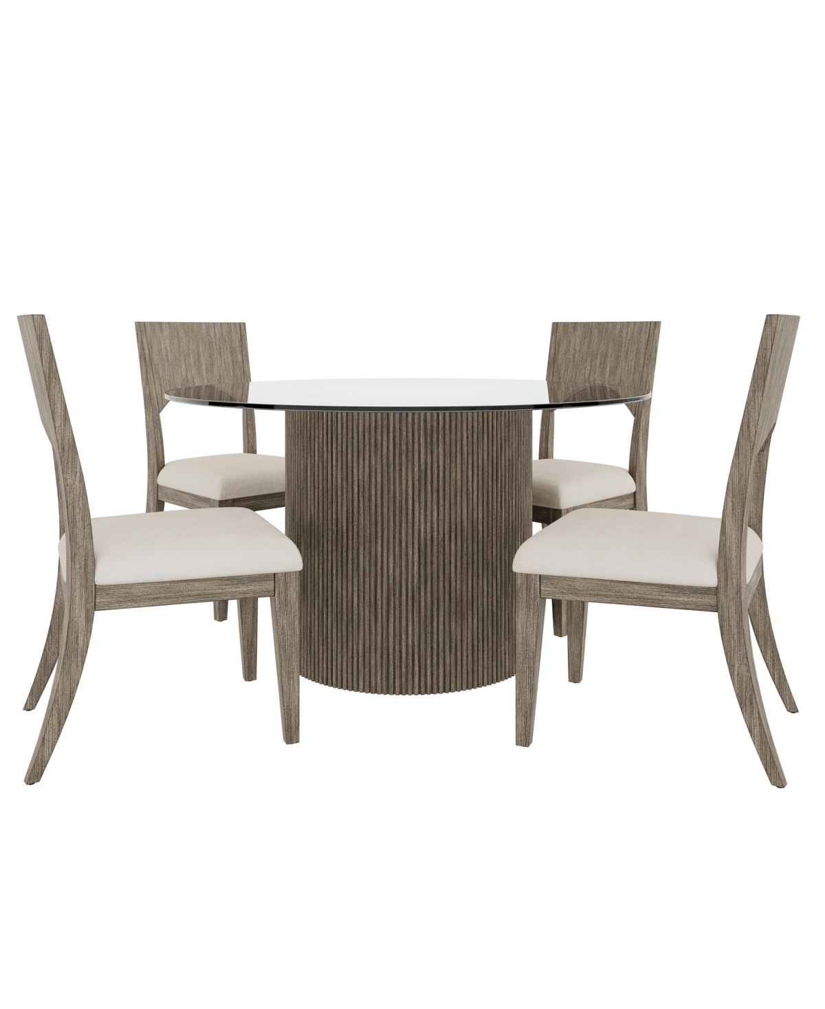 Click here for Frandlyn 5pc Dining Set (Round 54 Glass Dining Tab... prices