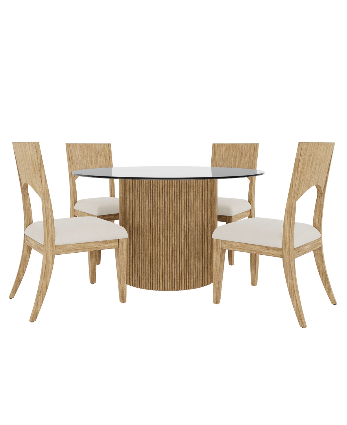 Click here for Frandlyn 5pc Dining Set (Round 54 Glass Dining Tab... prices