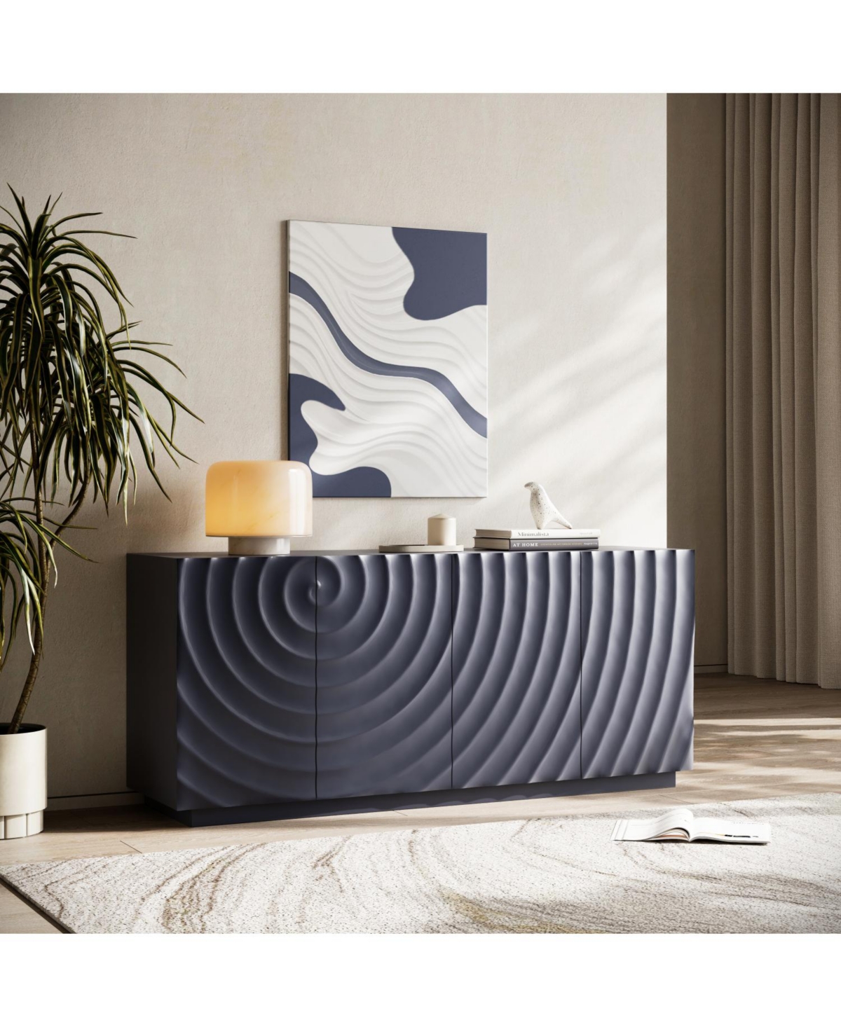 Click here for Streamdale FurnitureNavy Blue Buffet Cabinet with... prices