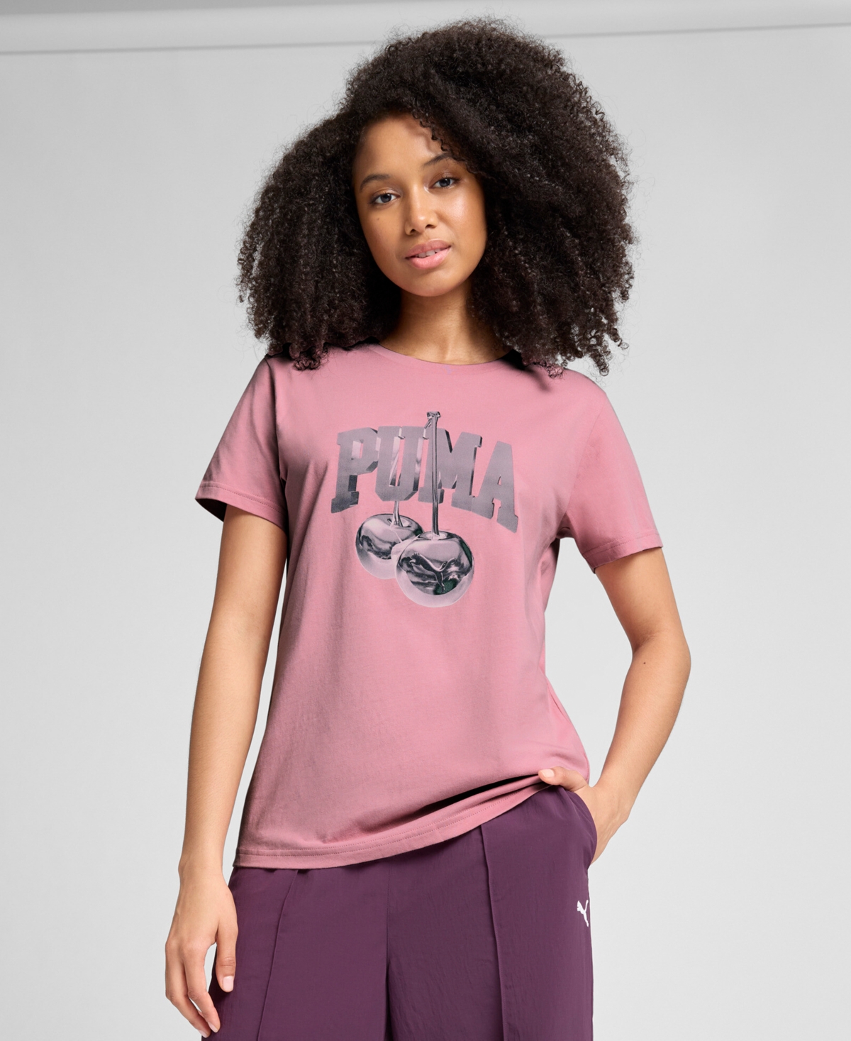 Click here for Puma Womens Cherry Crewneck Graphic T-Shirt - Pois... prices