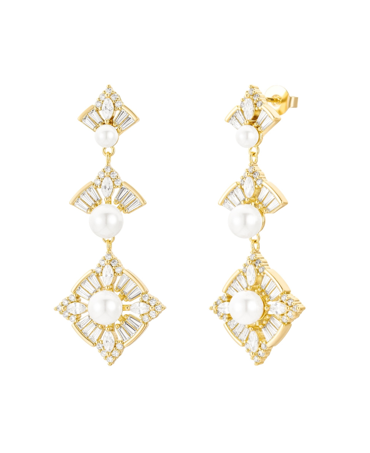 Click here for Untamed Petals Margaux Pearl Drop Earrings - Gold prices