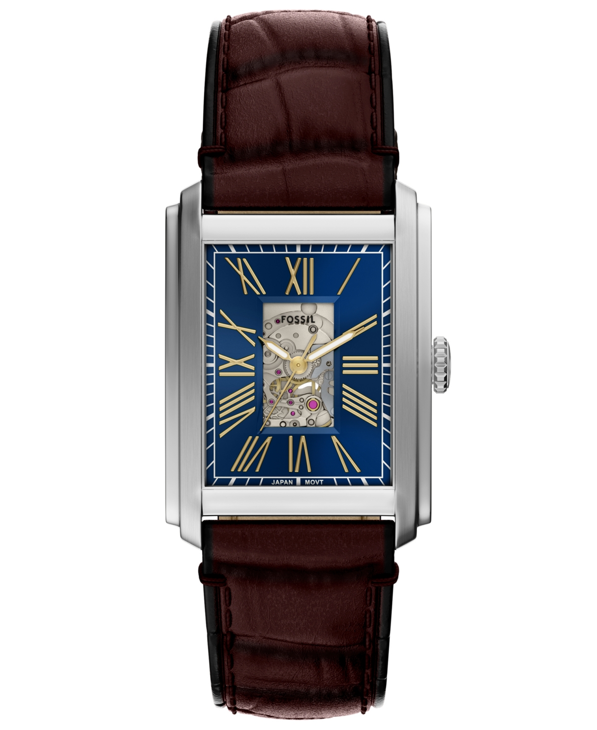 Click here for Fossil Mens Carraway Automatic Brown Croco Leather... prices