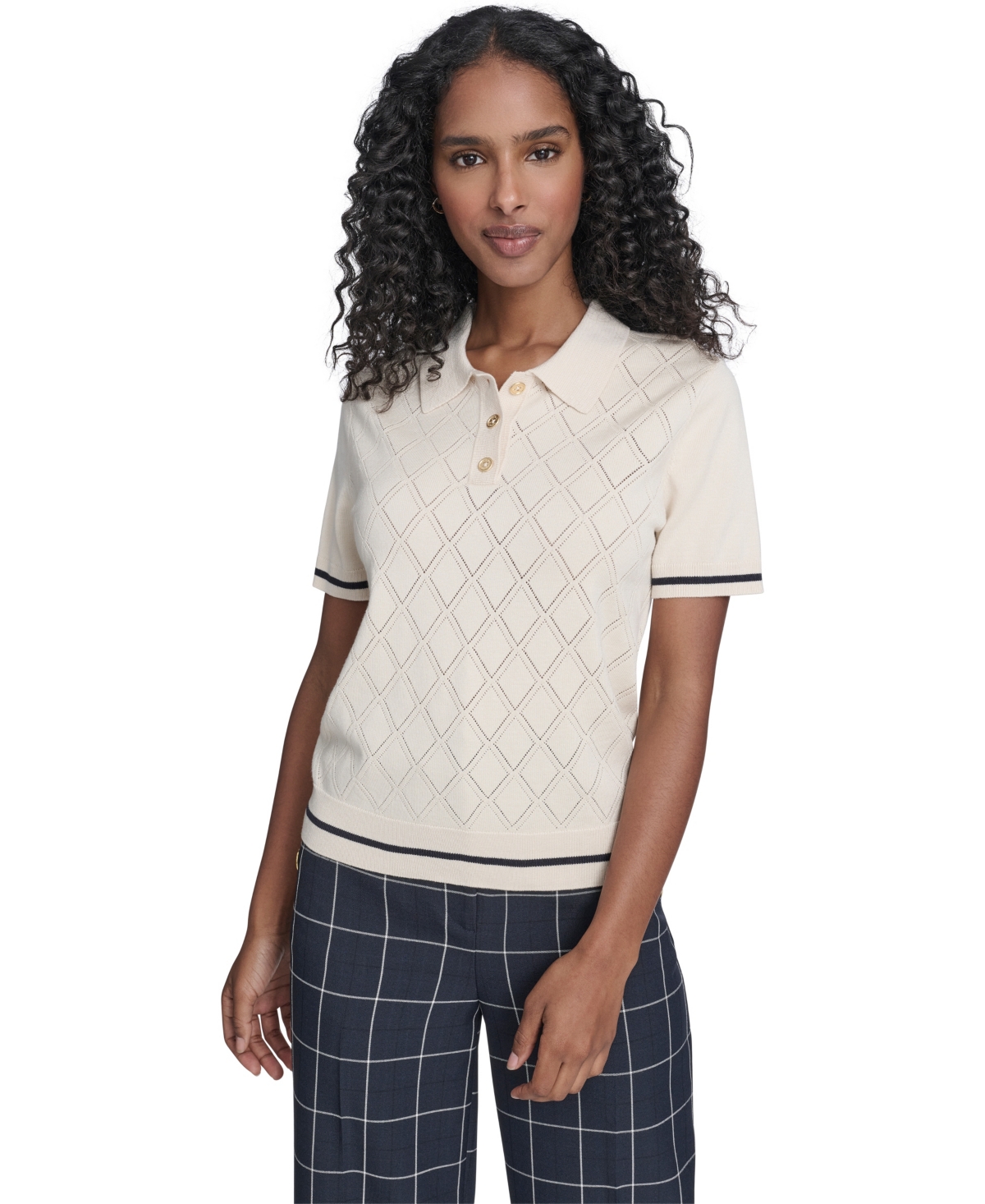 Click here for Tommy Hilfiger Womens Short Sleeve Pointelle Polo... prices