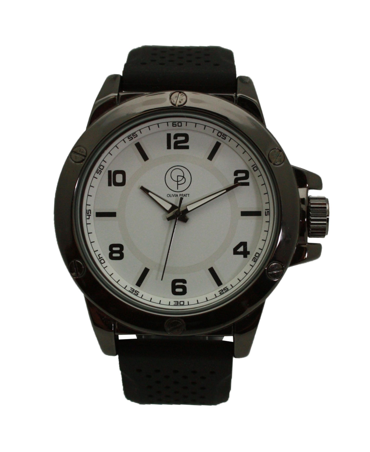 Click here for Olivia Pratt White Black Three-Hand Silicone Band... prices