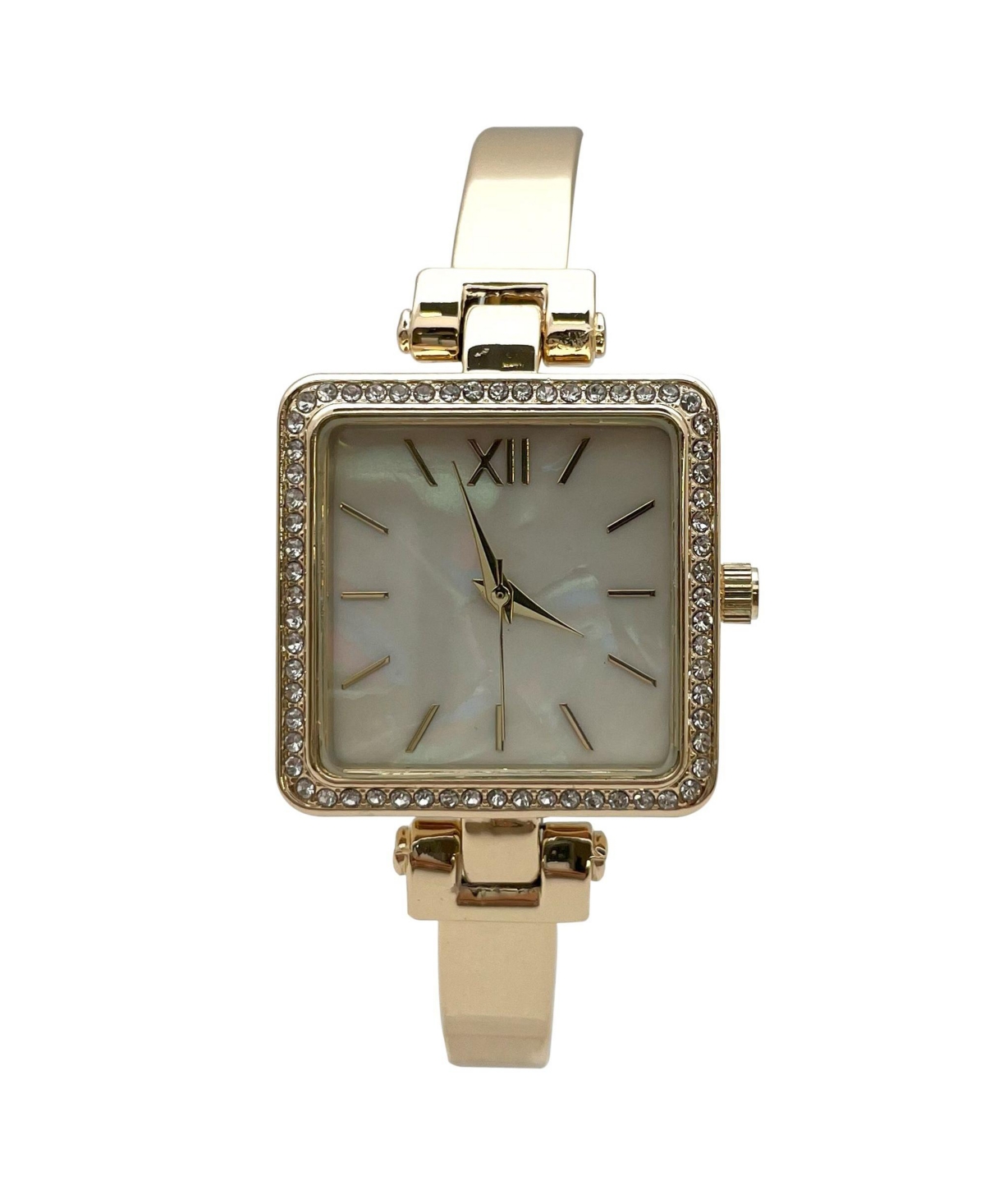Click here for Olivia Pratt Gold Square Face Thin Rhinestone Beze... prices