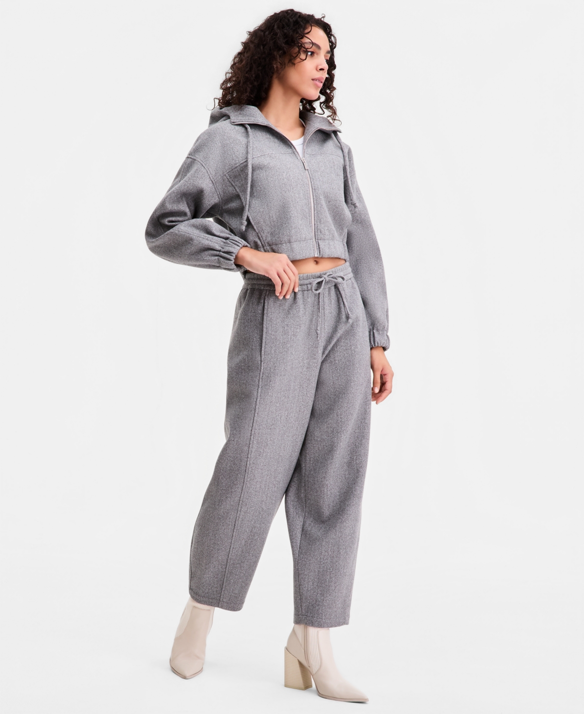 Click here for Bar Iii Womens Felt Barrel-Leg Drawstring Pants  M... prices