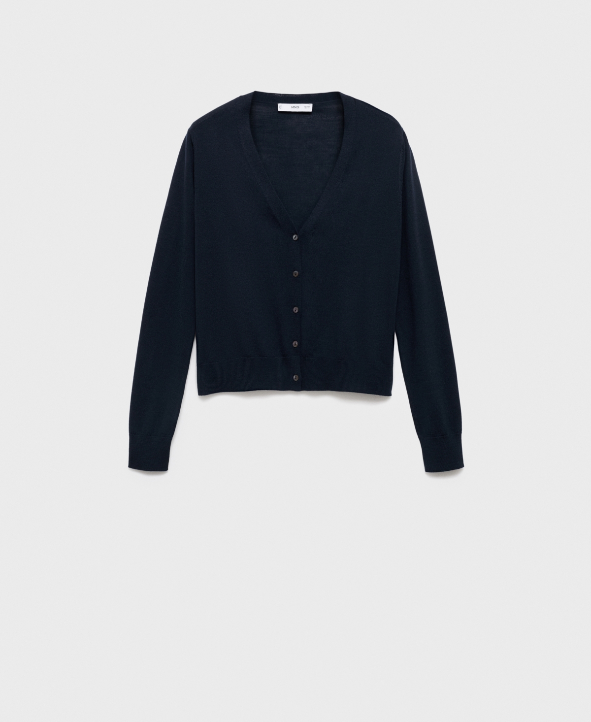 Click here for Mango Womens Wool V-Neck Cardigan - Navy prices