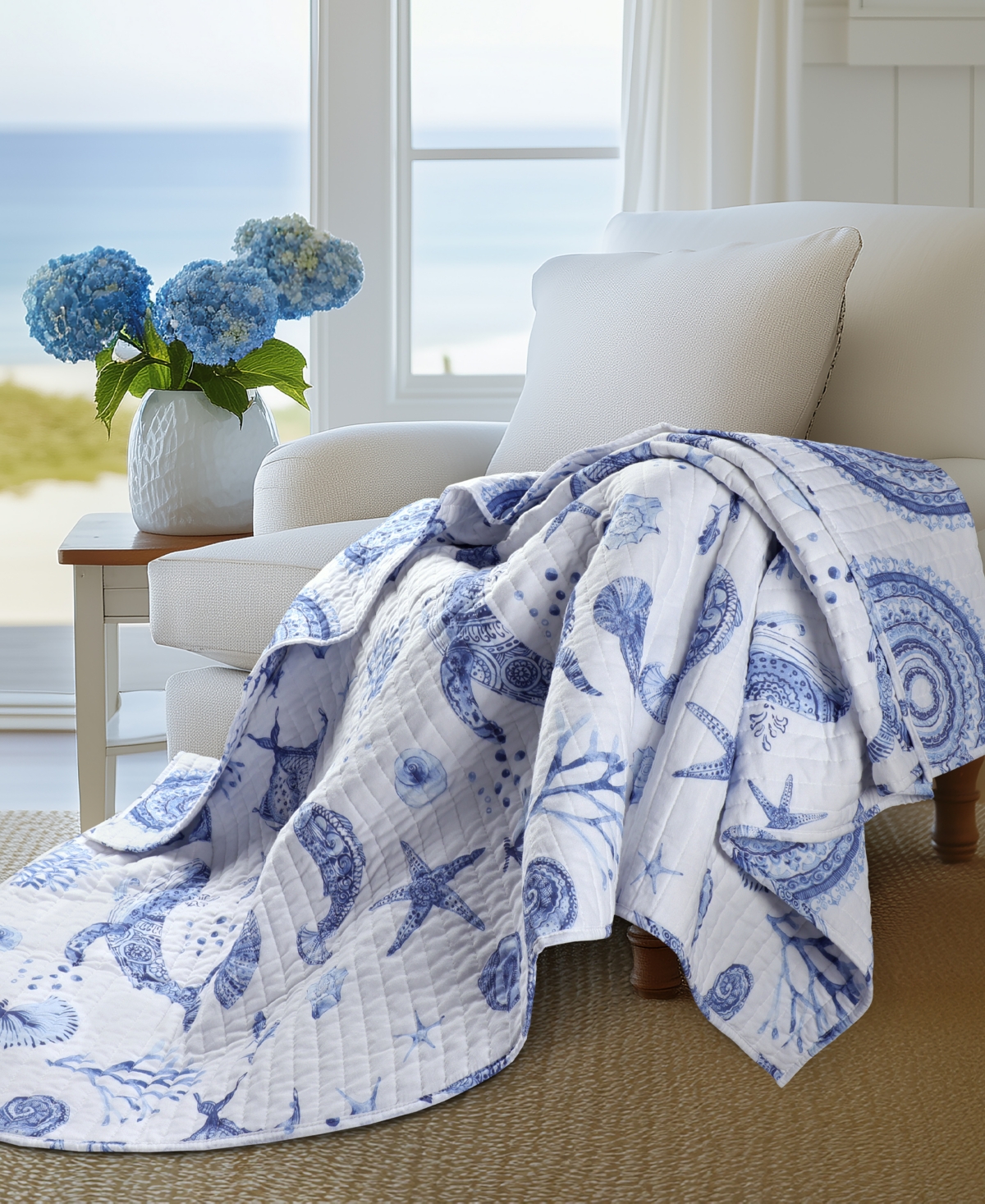 Click here for Levtex Batik Ocean Reversible Quilted Throw  50 x... prices