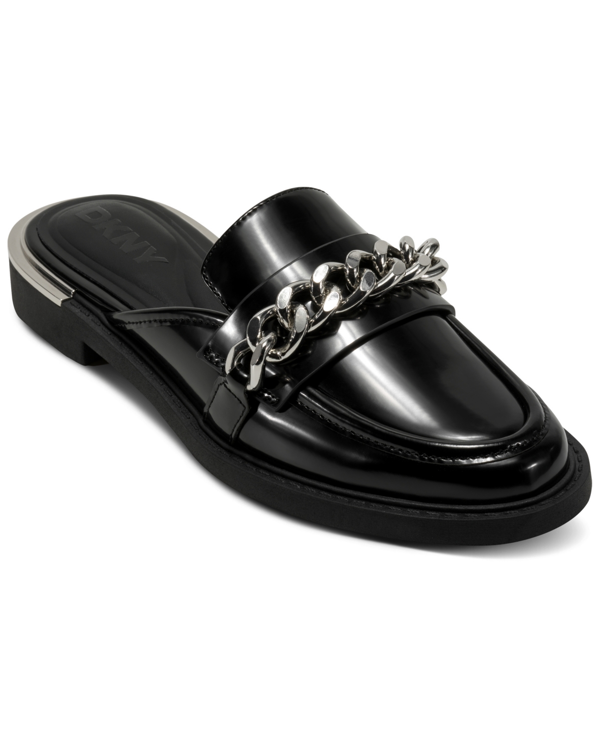 Click here for Dkny Womens Rigby Flat Mule W/ Chain - Black prices