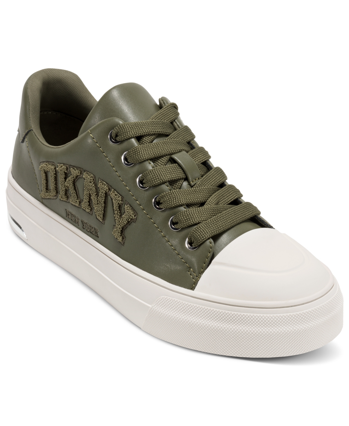 Click here for Dkny Womens York Lace Up Sneaker - Green prices