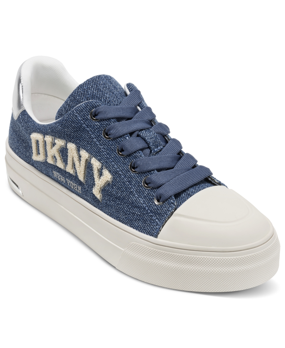 Click here for Dkny Womens York Lace Up Sneaker - Dark Blue prices