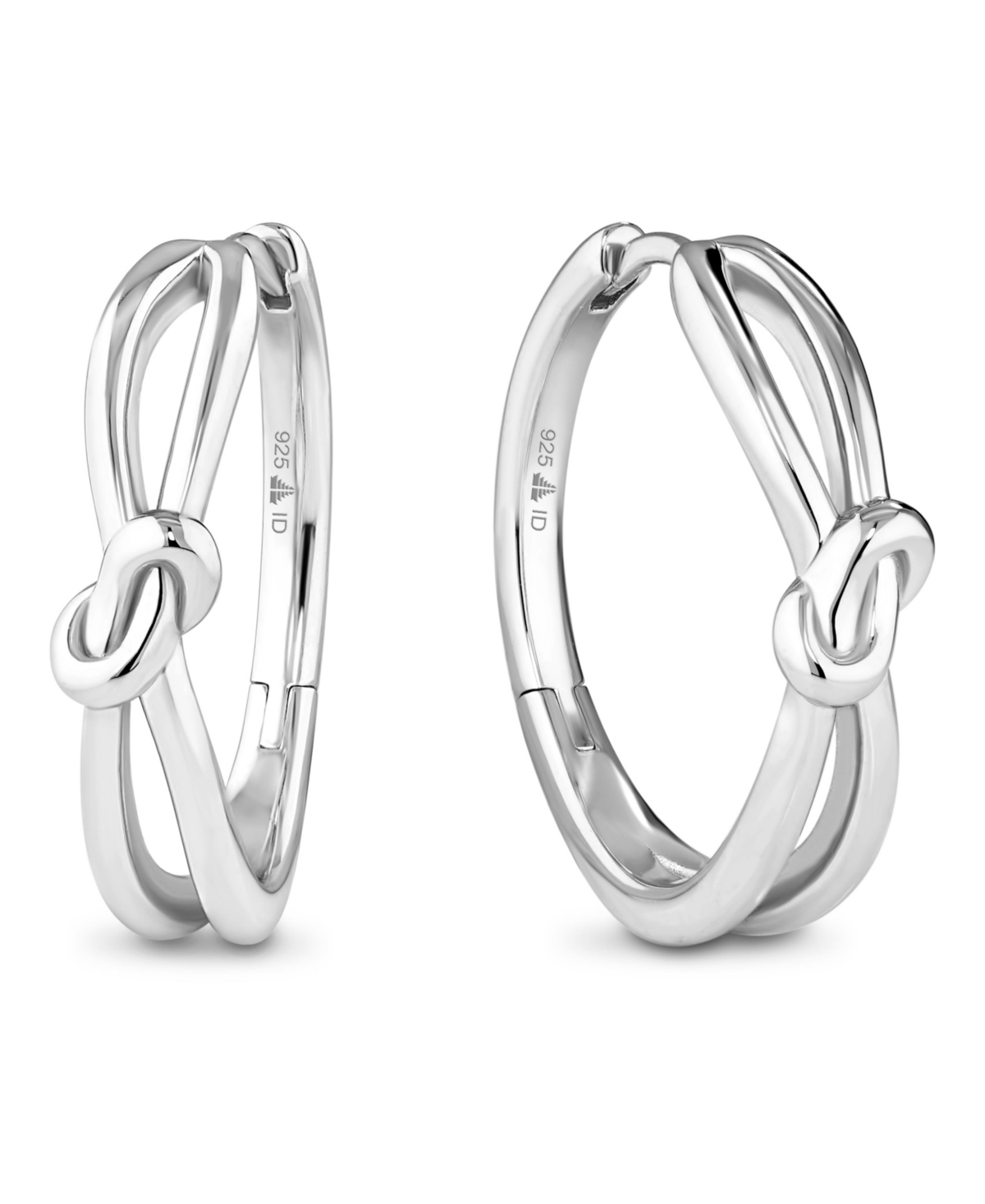 Click here for Devata Love Knot Hoop Earrings in Rhodium Plated S... prices