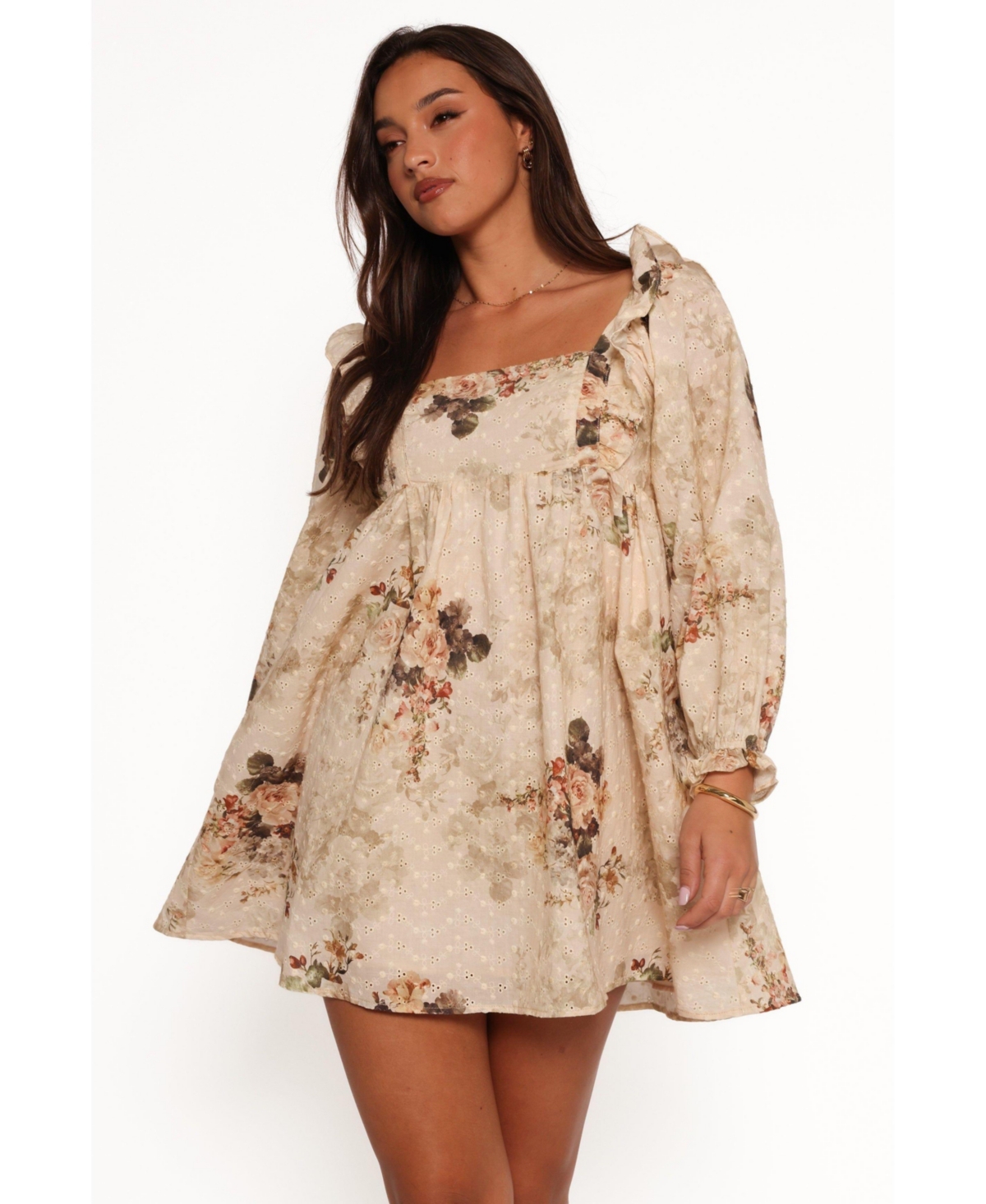 Click here for Petal and Pup Womens Tiarny Mini Dress - Beige flo... prices