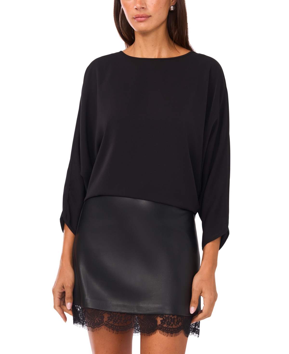 Click here for Vince Camuto Womens Dolman 3/4-Sleeves Round Neck... prices