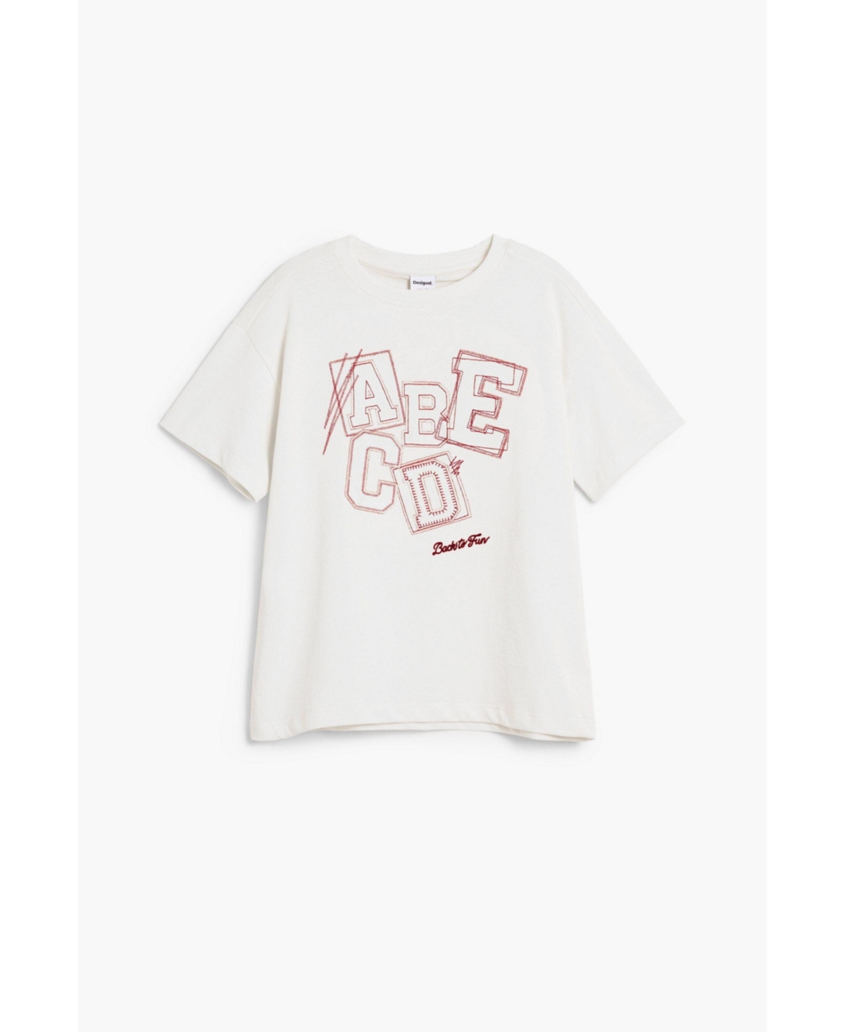 Click here for Desigual Girls Girlss Abc T-shirt - White prices