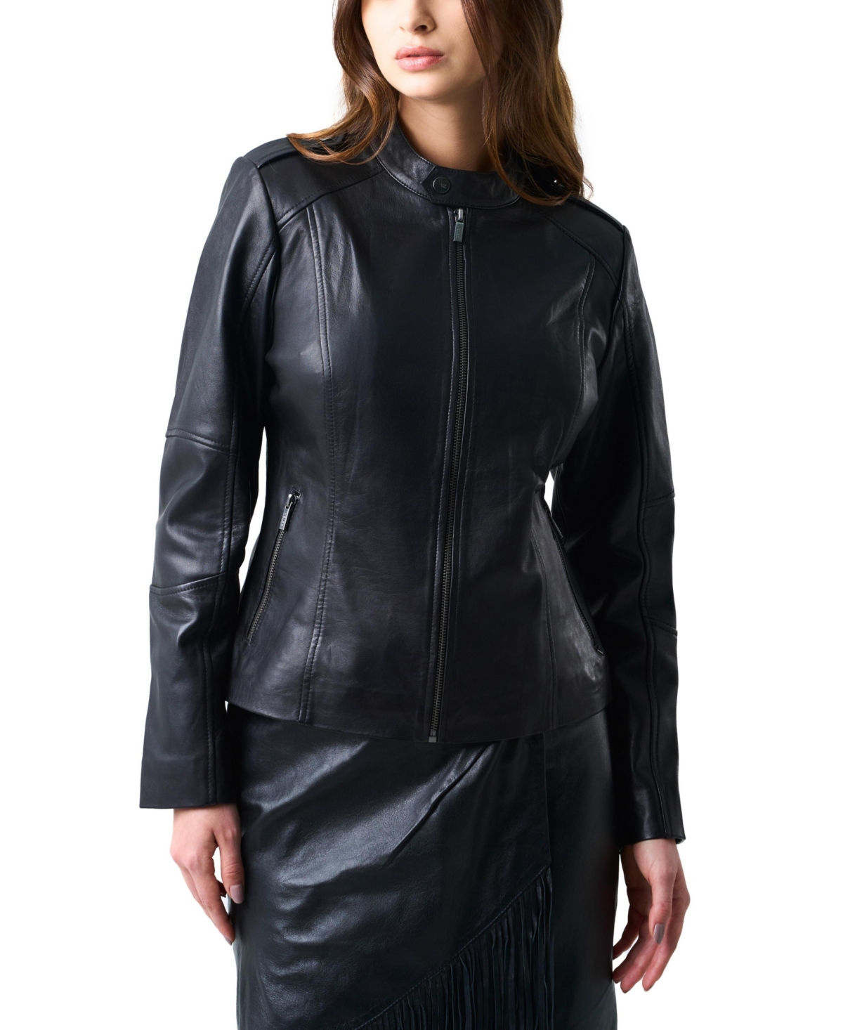Click here for Velez Womens Rider leather jacket with a slim fit... prices