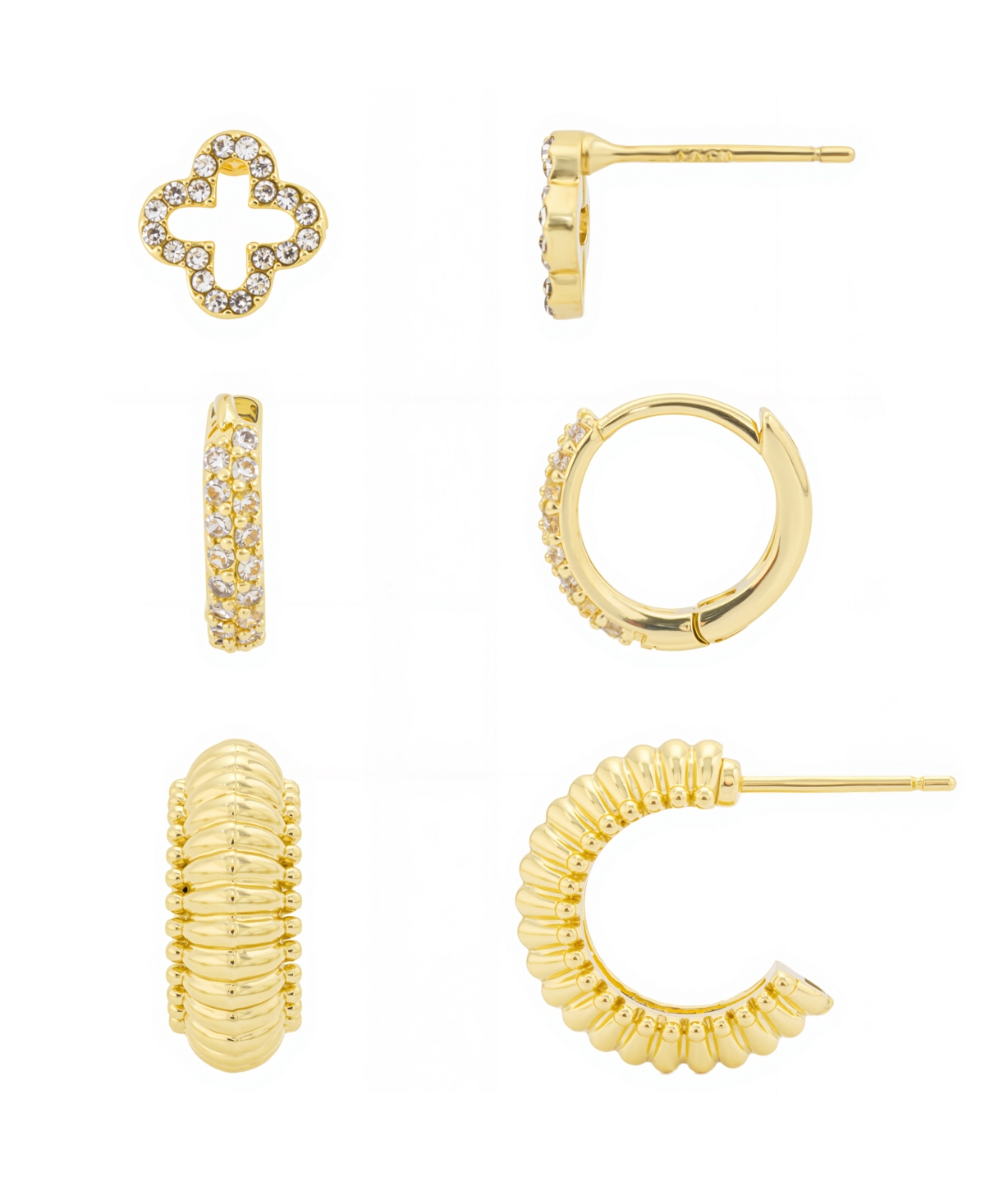 Click here for Unwritten Cubic Zirconia And Crystal Clover Stud A... prices