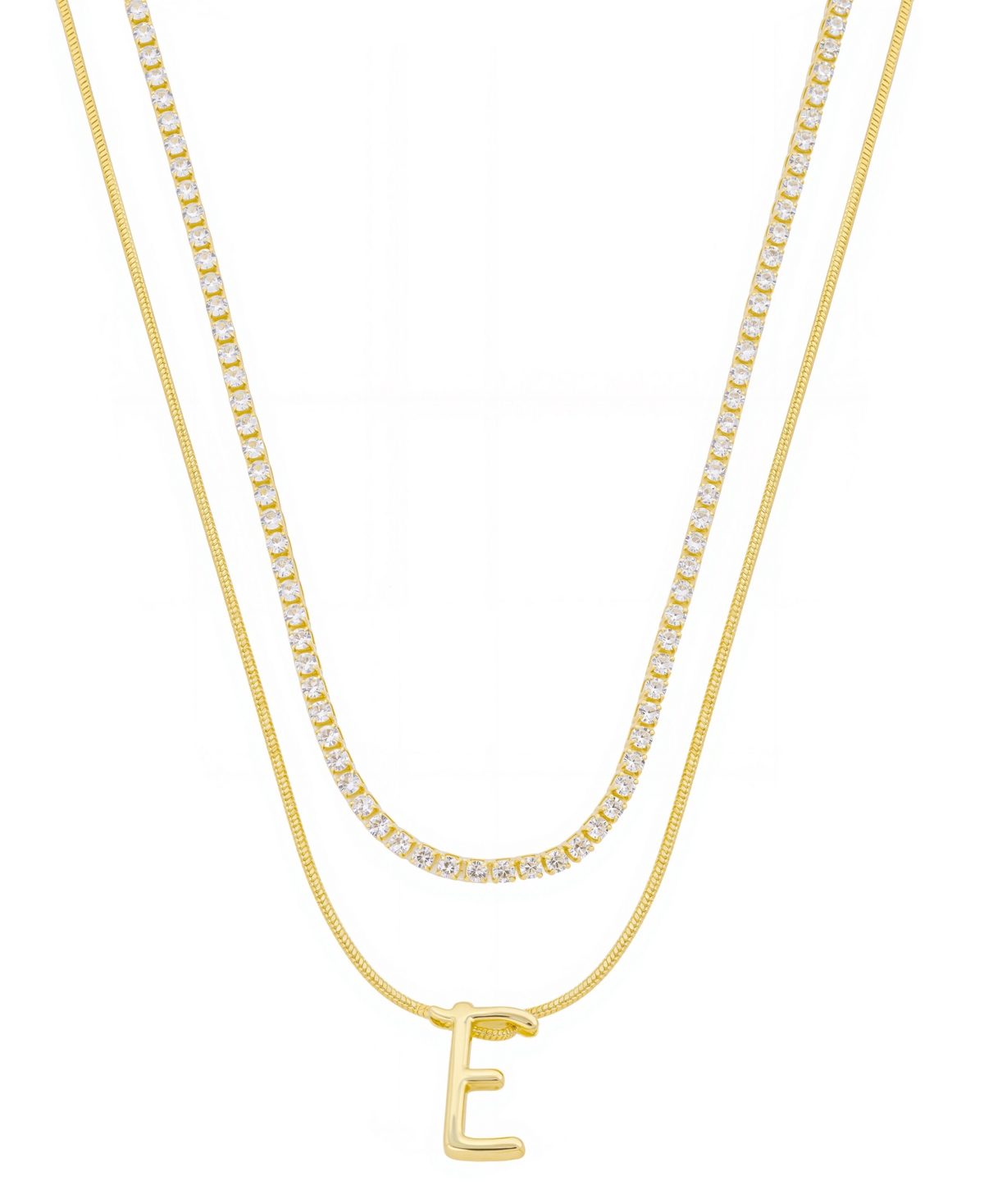 Click here for Unwritten Letter E Initial Snake Chain Cubic Zirco... prices