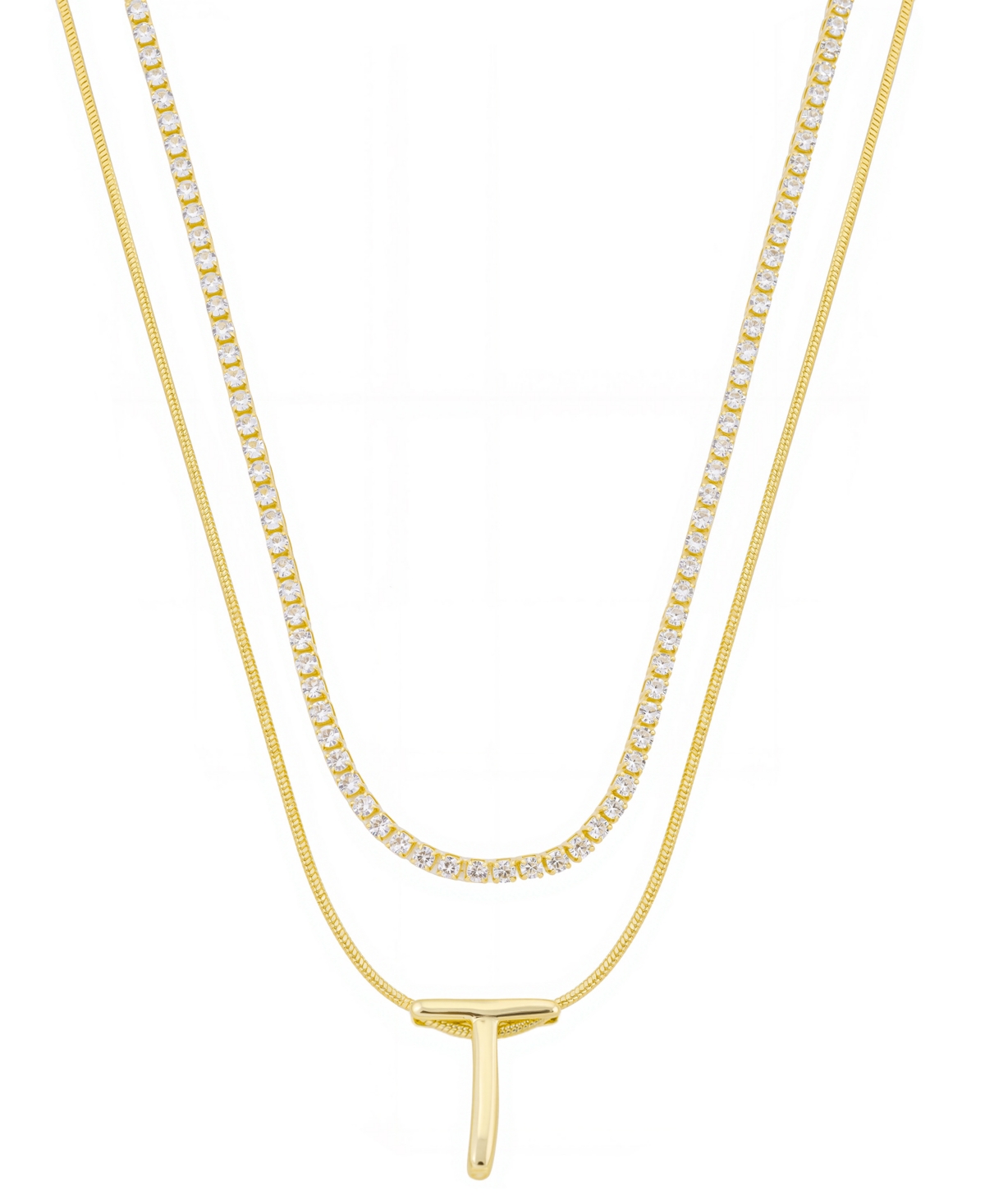 Click here for Unwritten Letter T Initial Snake Chain Cubic Zirco... prices