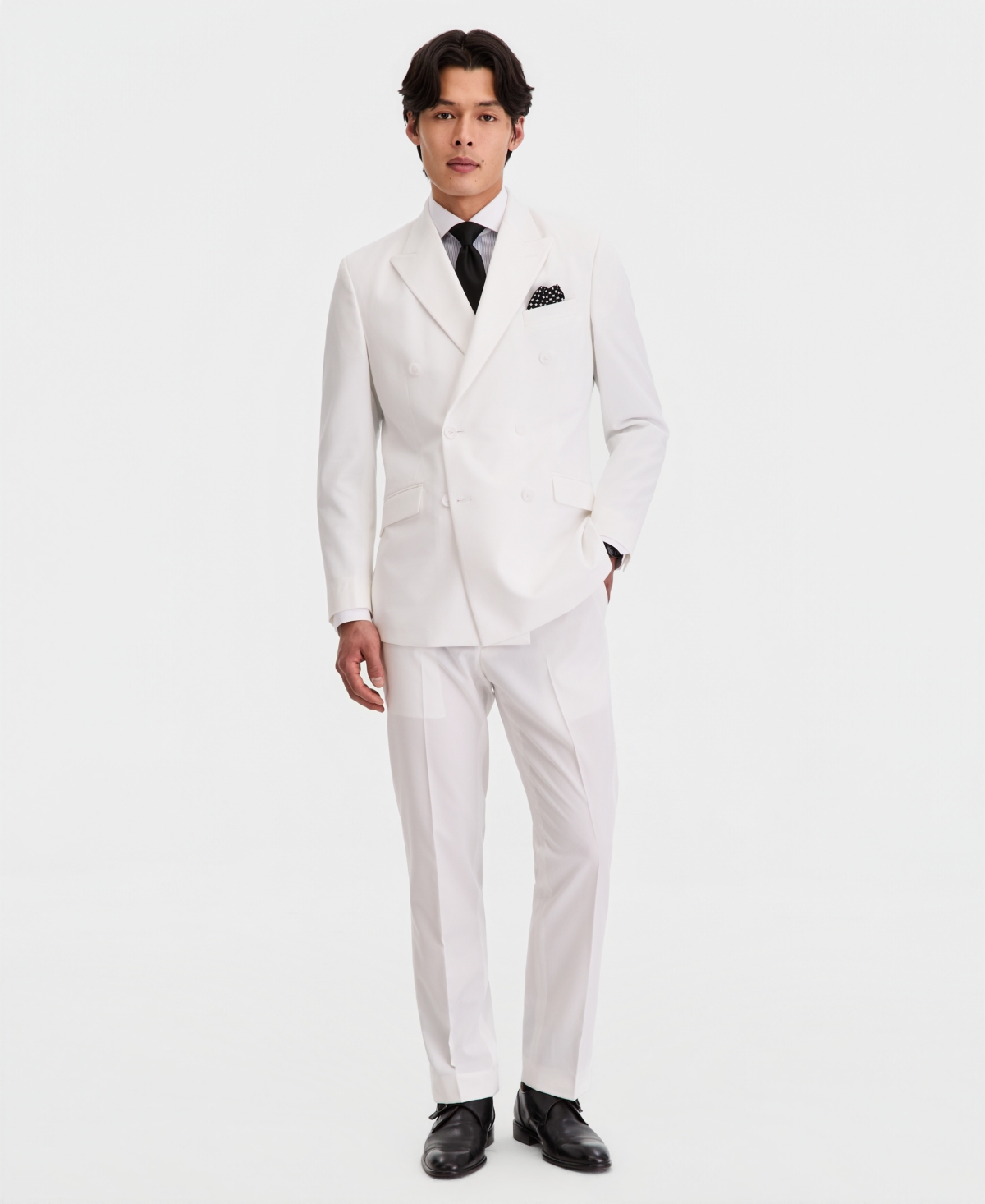 Click here for Kenneth Cole Reaction Mens Double-Breasted Slim-Fi... prices