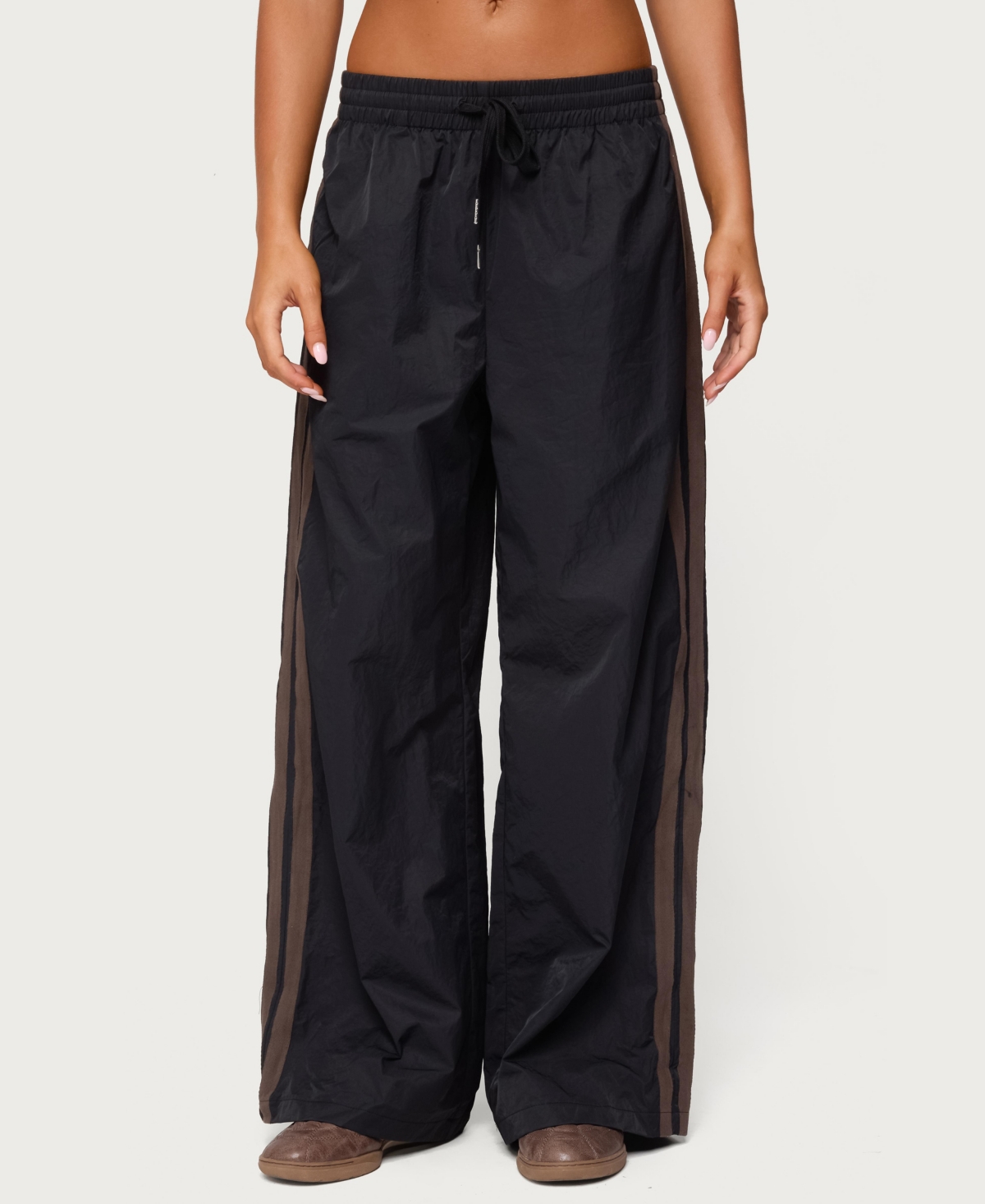 Click here for Edikted Womens Kieran Stripey Nylon Track Pants -... prices