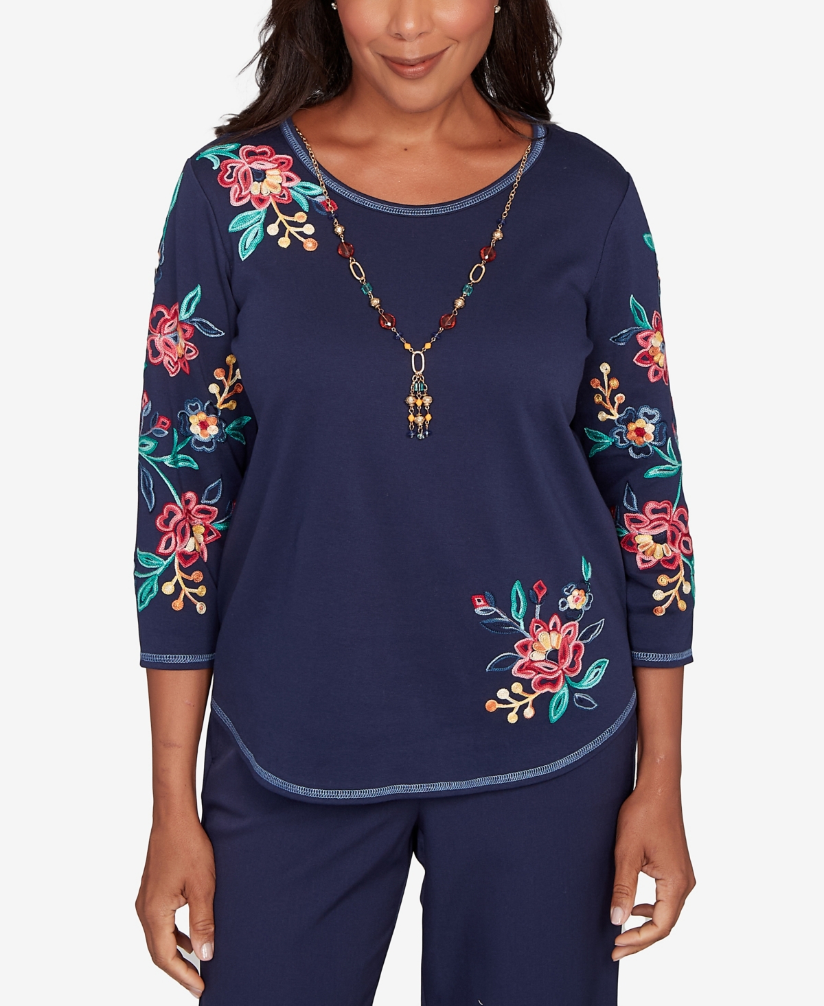 Click here for Alfred Dunner Petite Saratoga Springs Embroidered... prices