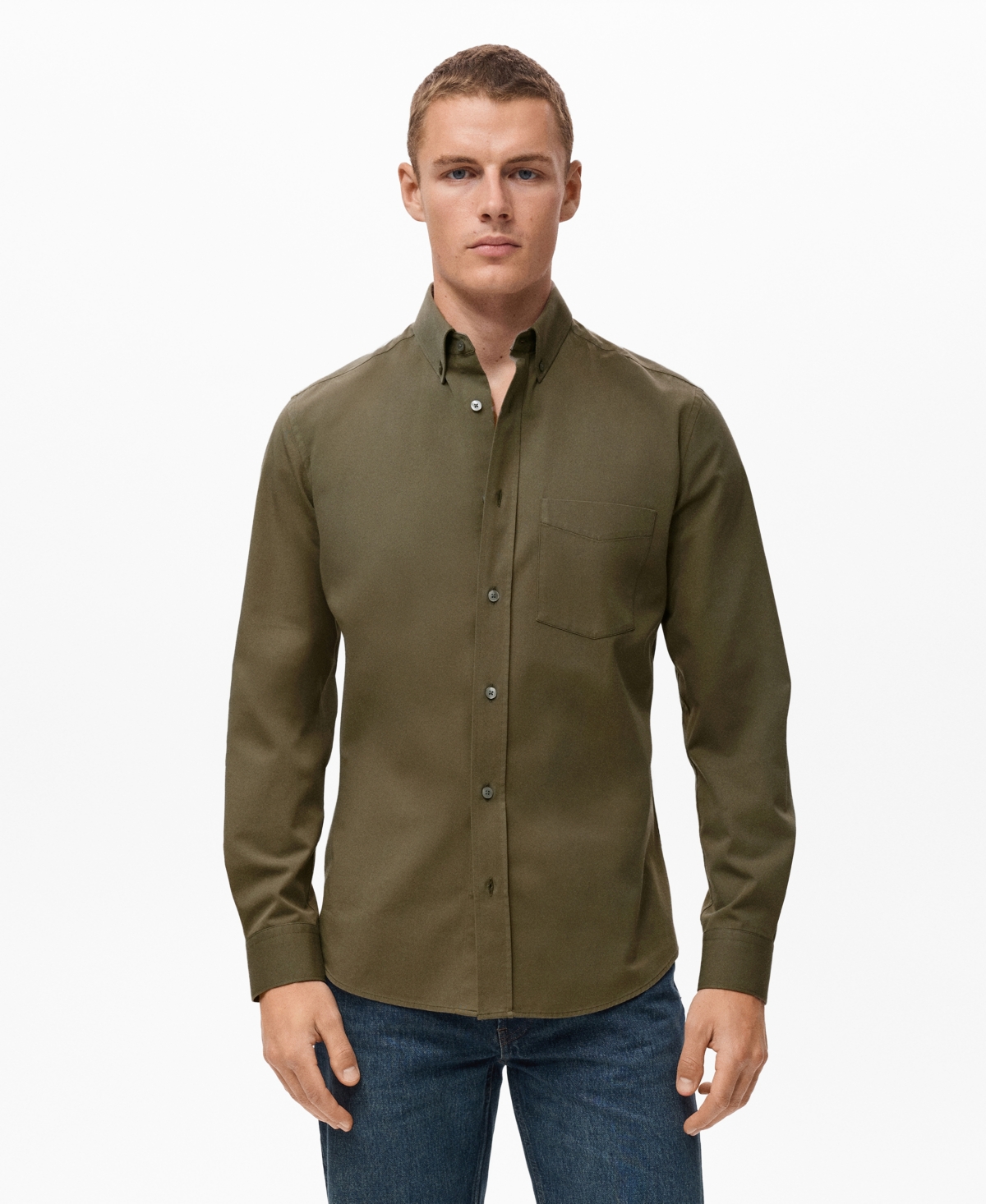 Click here for Mango Mens Cotton Regular Fit Pocket Shirt - Mediu... prices