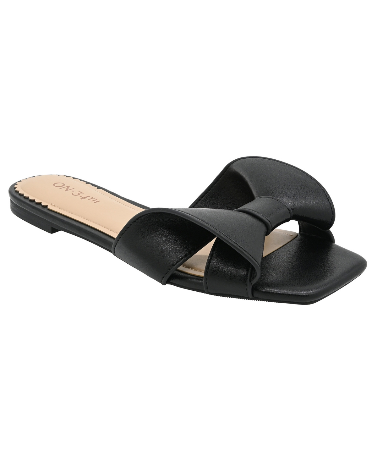 Click here for On 34th Womens Pearlaa Square Toe Flat Sandals  Ma... prices