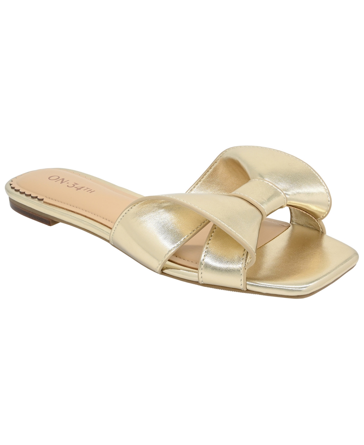 Click here for On 34th Womens Pearlaa Square Toe Flat Sandals  Ma... prices