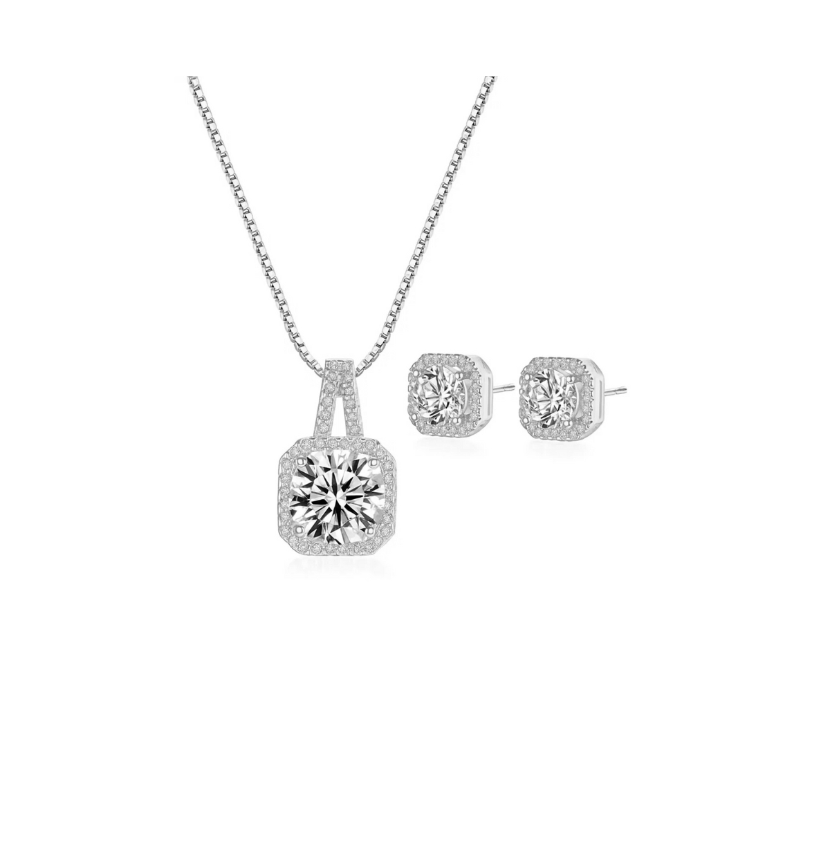 Click here for Ariana Gold Halo Necklace and Stud Earring Set - S... prices