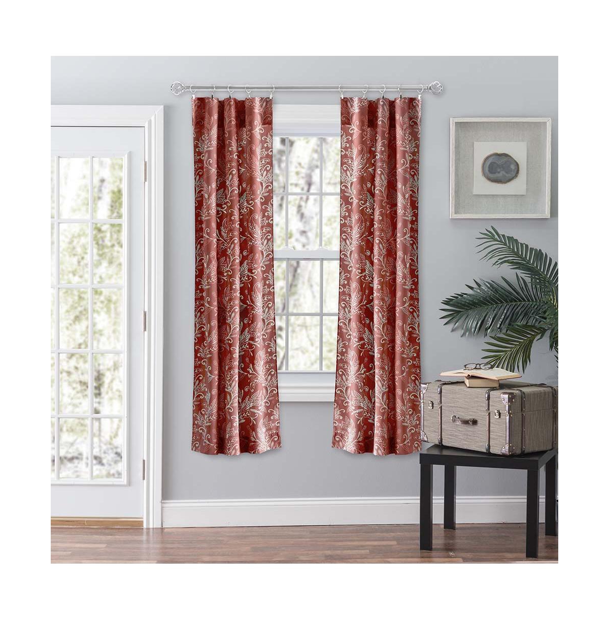Click here for Ellis Curtain Lexington Leaf Pattern on Colored Gr... prices