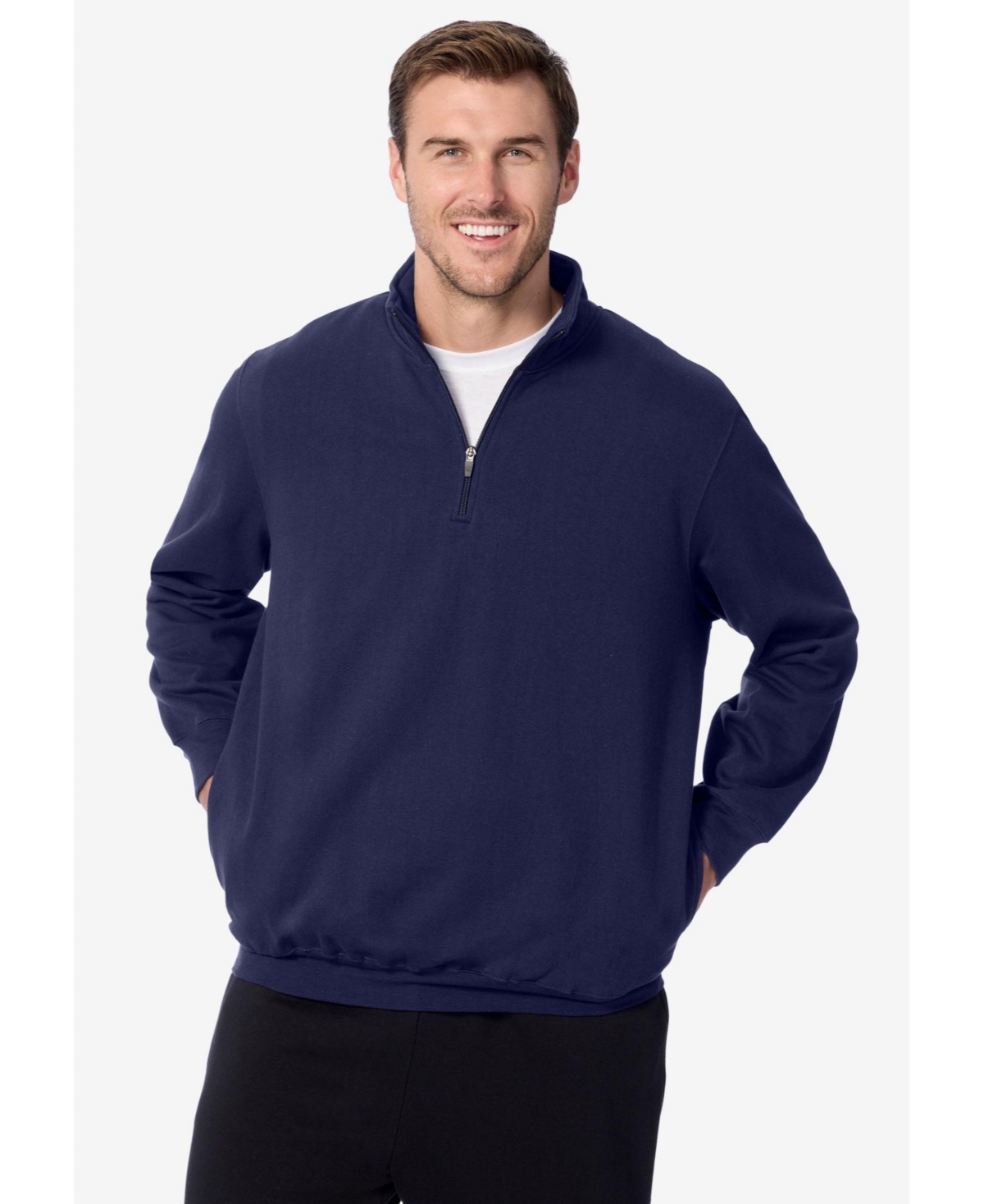 Click here for KingSize Big & Tall Fleece 1/4 Zip Sweatshirt - Na... prices