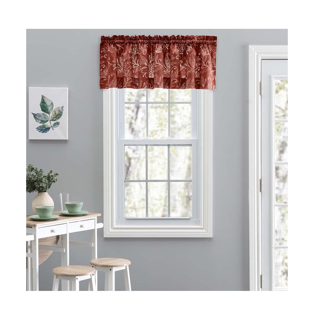Click here for Ellis Curtain Lexington Leaf Pattern on Colored Gr... prices