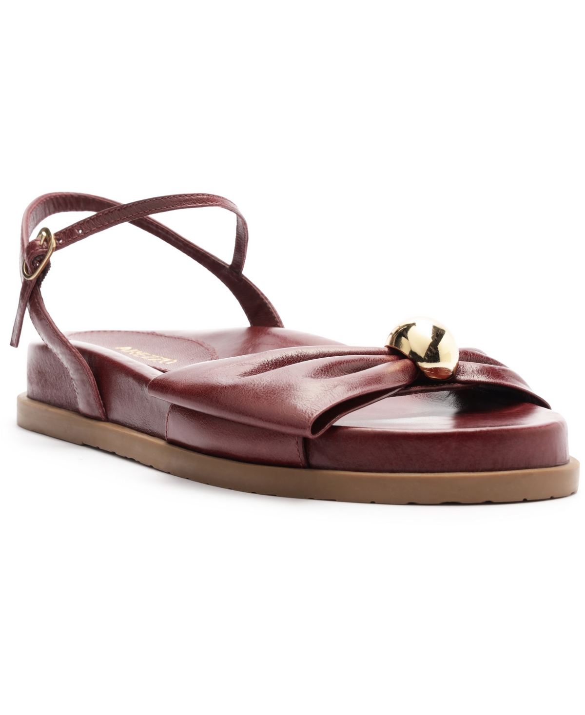 Click here for Arezzo Womens Rayna Round Toe Flat Sandals - Wine... prices